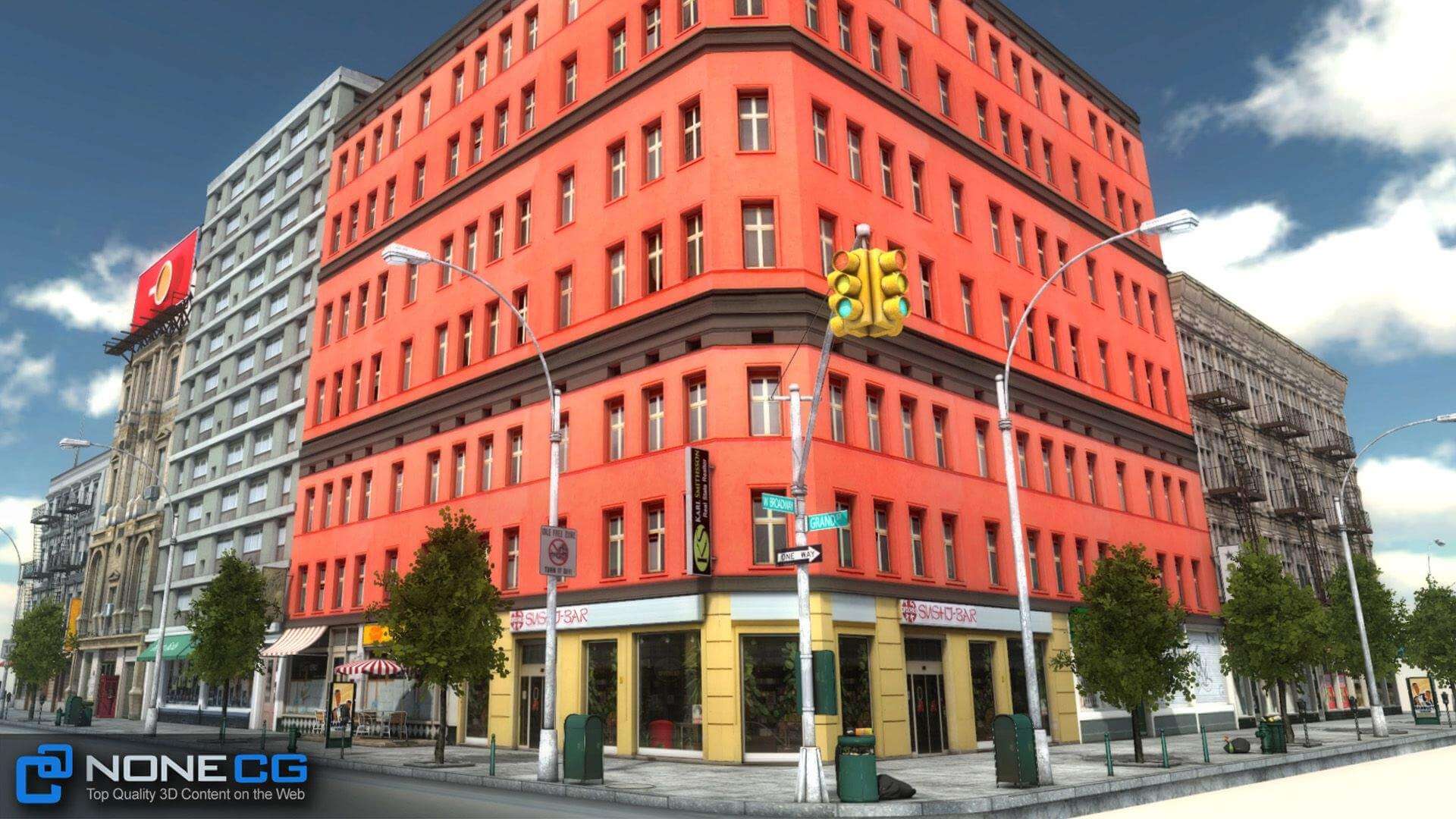 NYC Block #7 - 3D Model by NoneCG