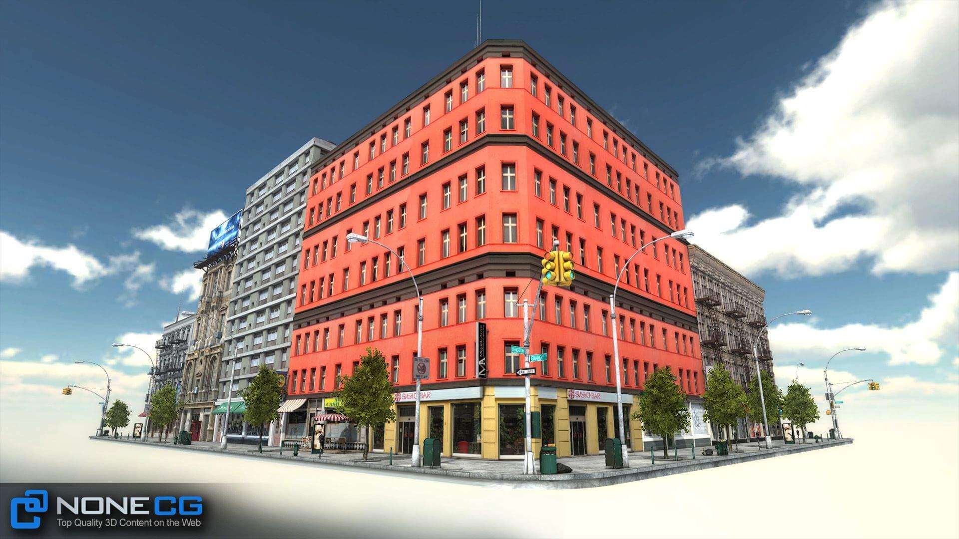 NYC Block #7 - 3D Model by NoneCG
