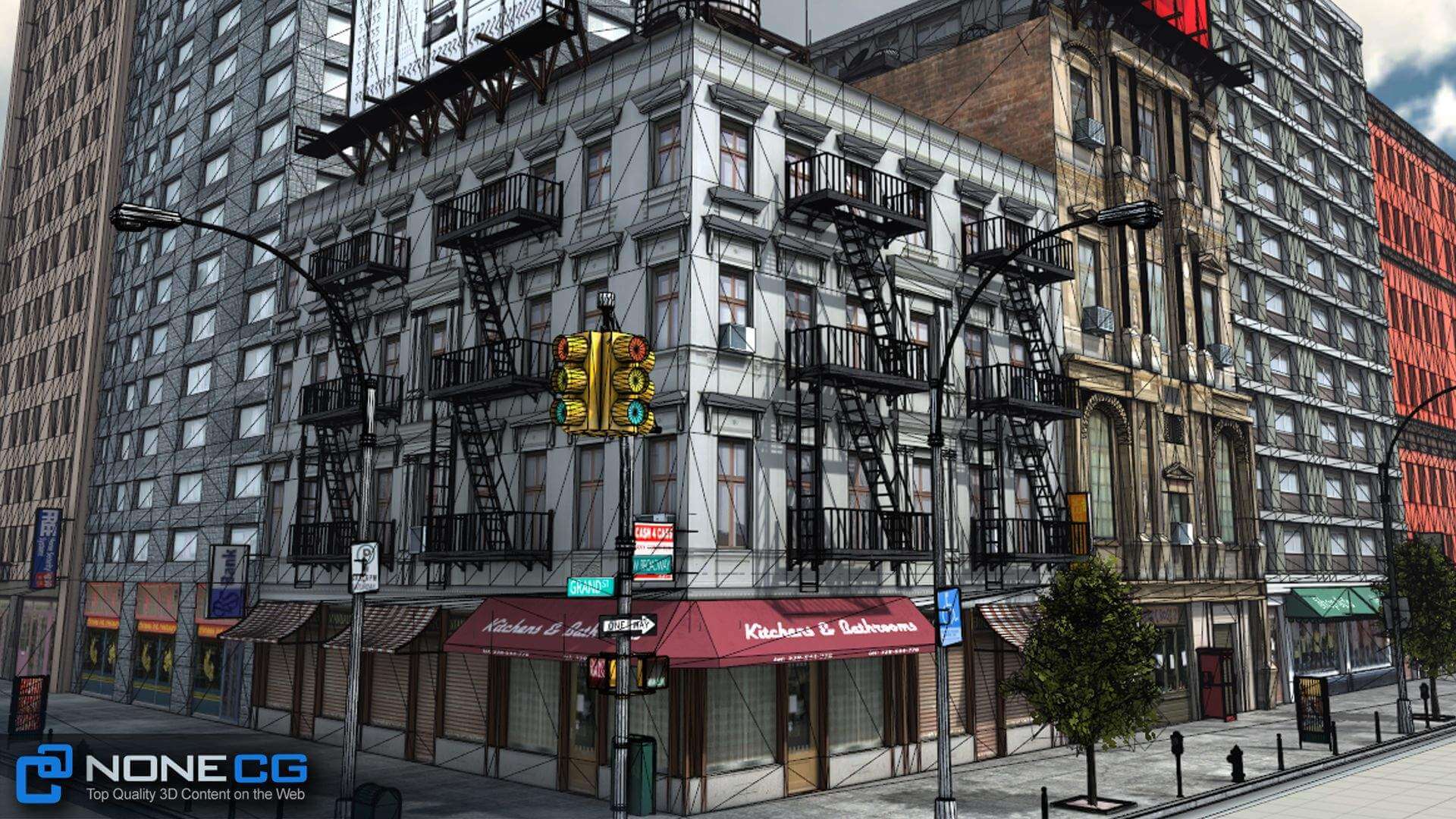 NYC Block #7 - 3D Model by NoneCG