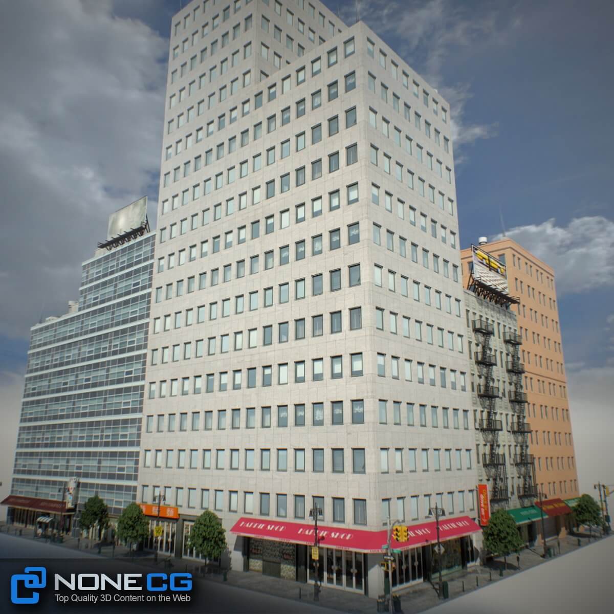 NYC Block Set 1 - 3D Model by NoneCG