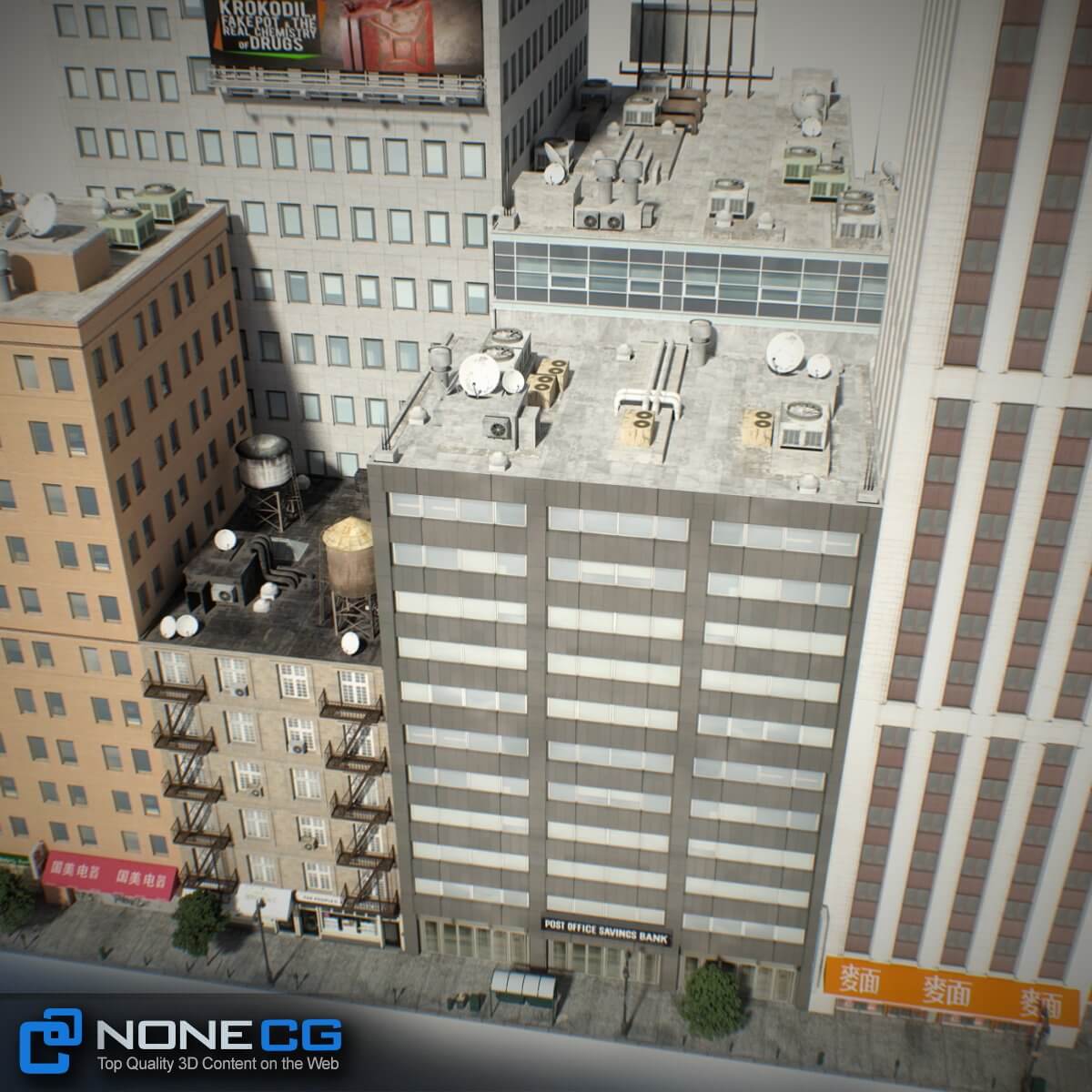 NYC Block Set 1 - 3D Model by NoneCG