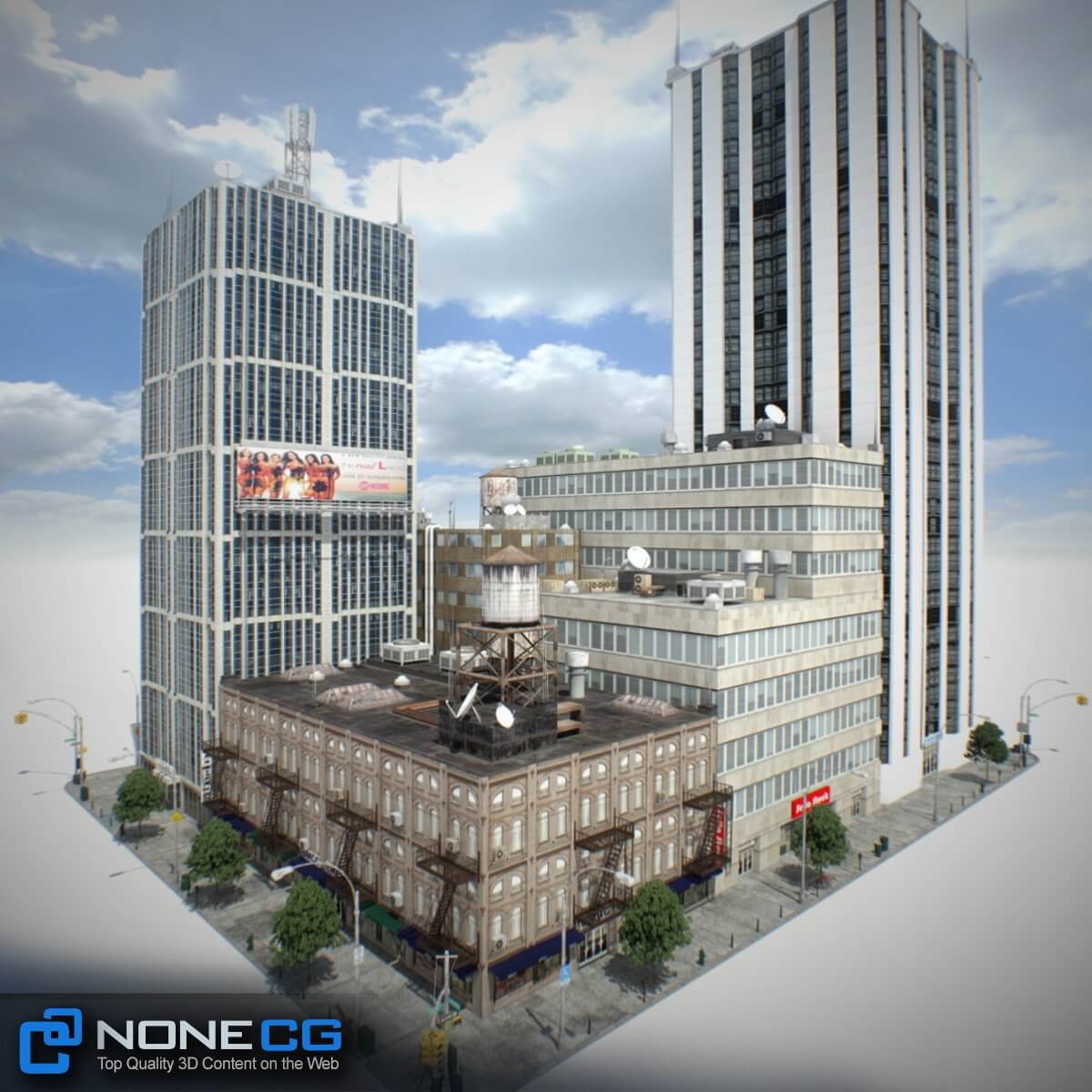 NYC Block Set 3 - 3D Model by NoneCG