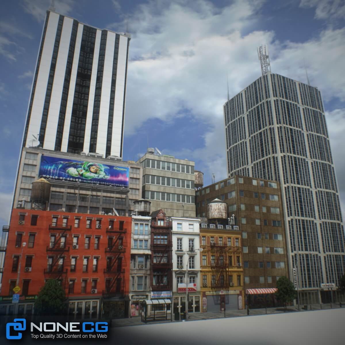 NYC Block Set 3 - 3D Model by NoneCG