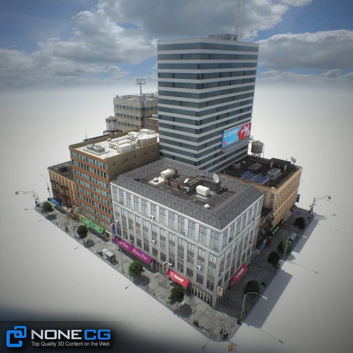 NYC Block Set 5 - 3D Model by NoneCG
