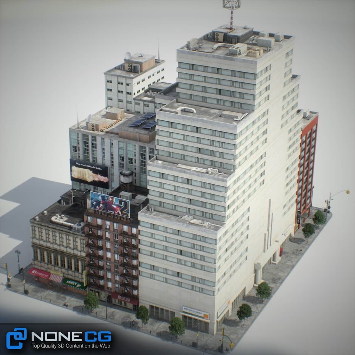NYC Block Set 6 - 3D Model by NoneCG