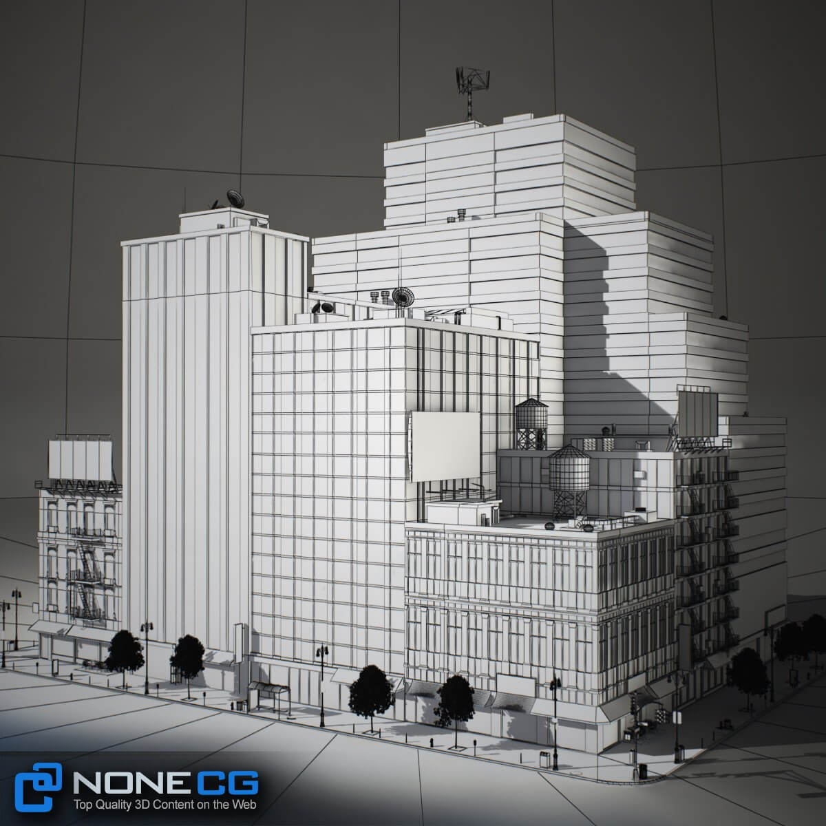 NYC Block Set 6 - 3D Model by NoneCG