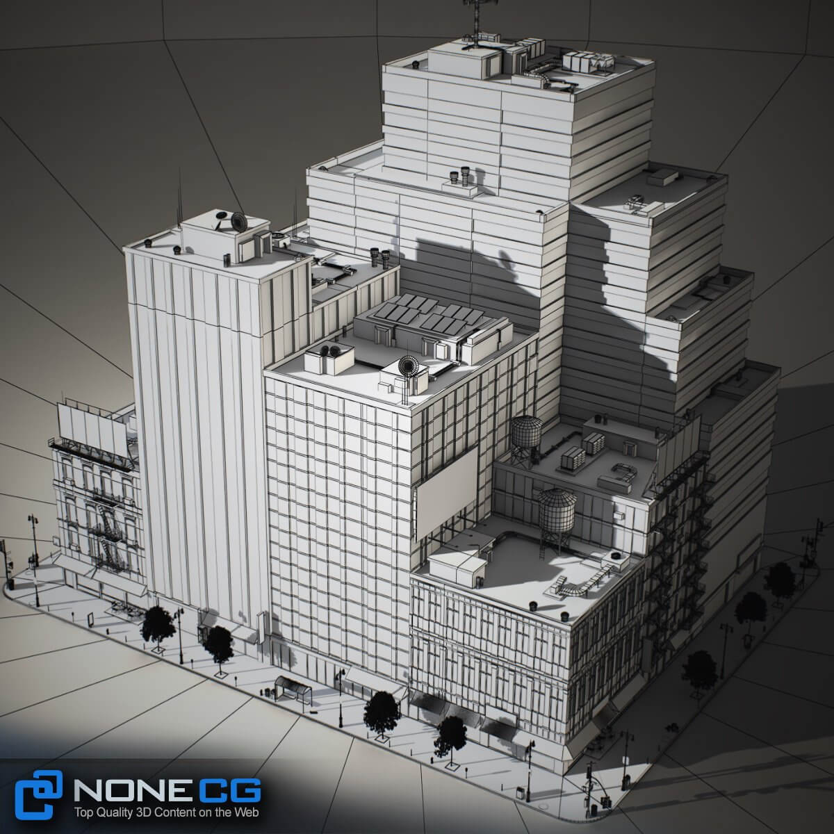 NYC Block Set 6 - 3D Model by NoneCG
