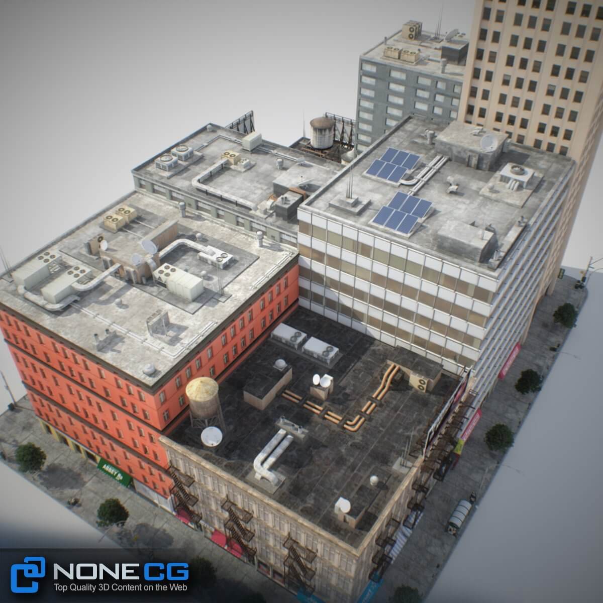 NYC Block Set 7 - 3D Model by NoneCG