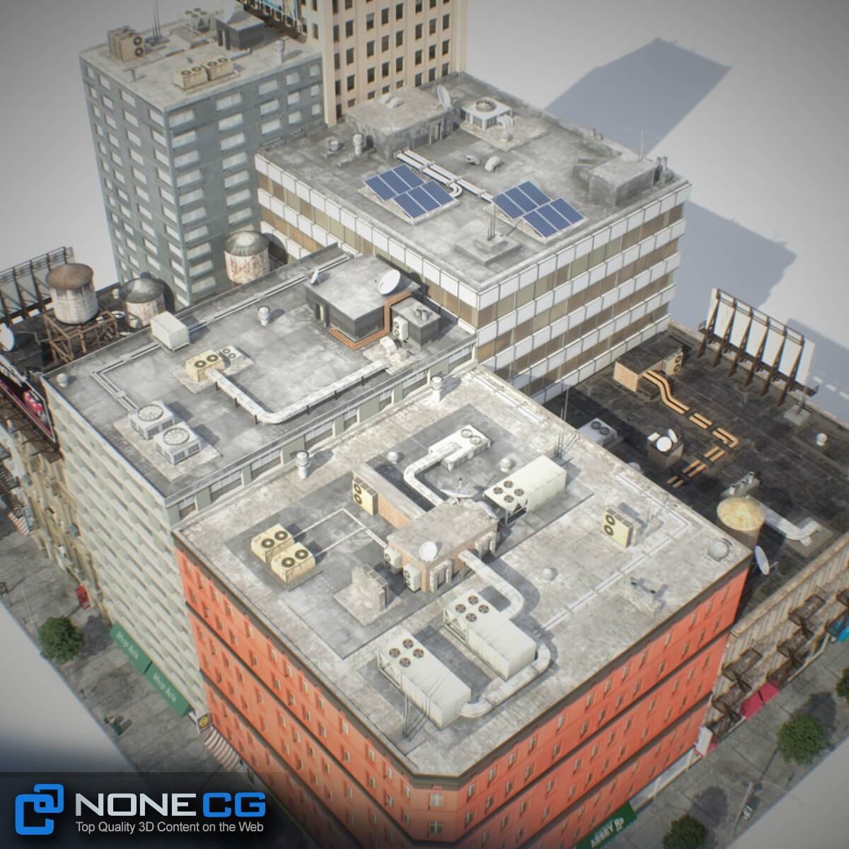 NYC Block Set 7 - 3D Model by NoneCG