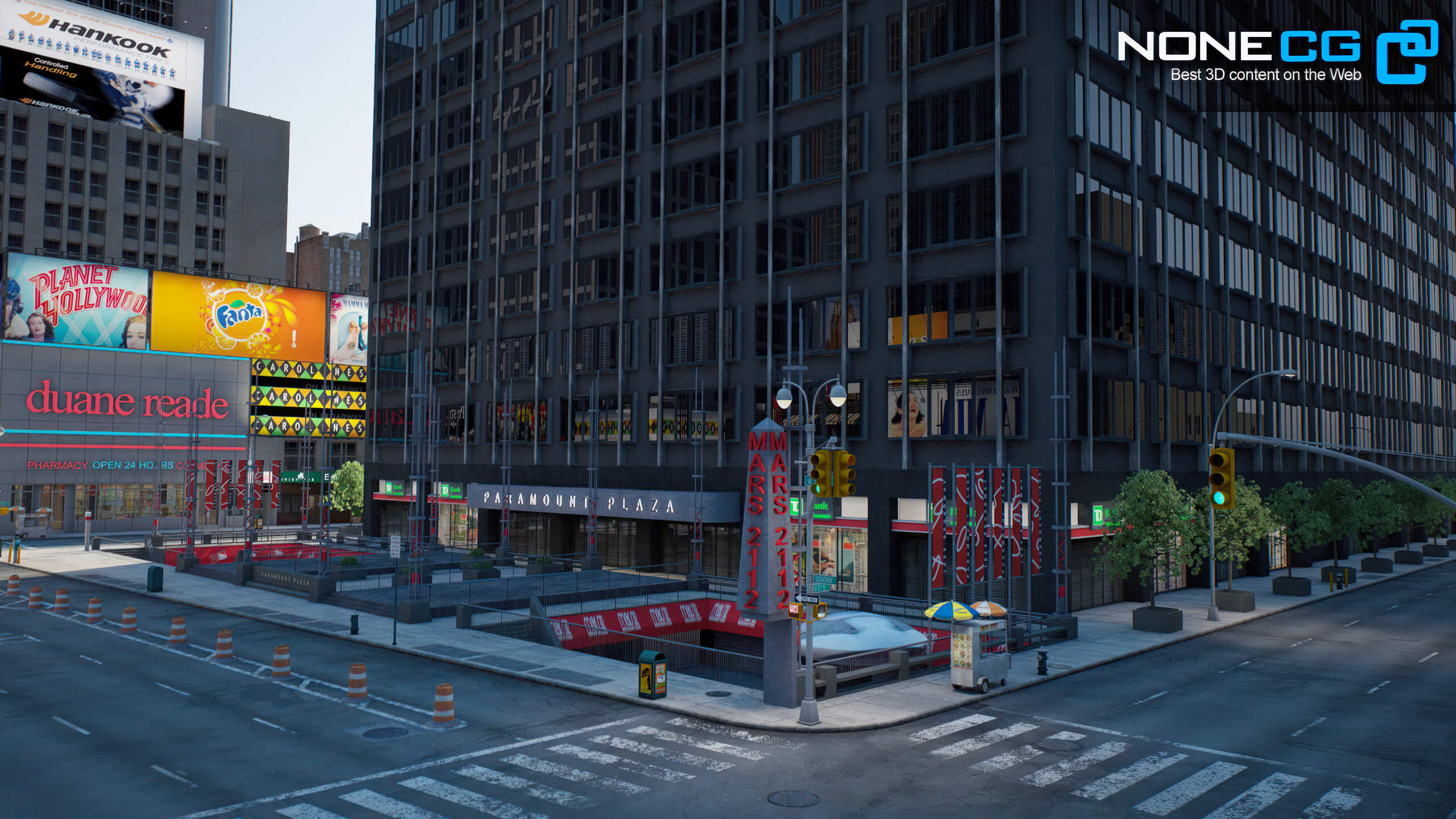 NYC Broadway - 7th Avenue Set 2 3D Model by NoneCG