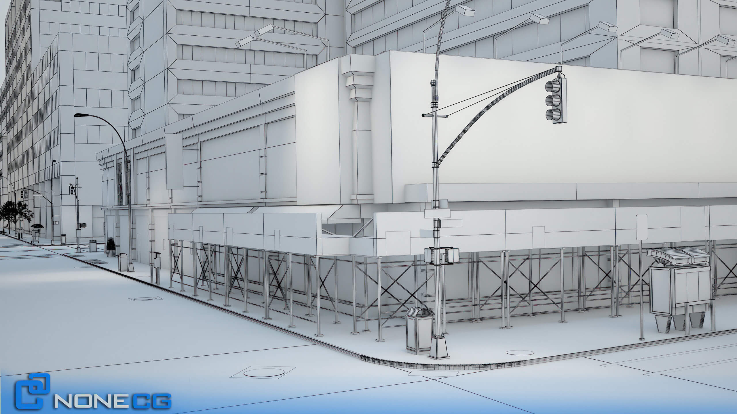 NYC Broadway - 7th Avenue Set 2 3D Model by NoneCG