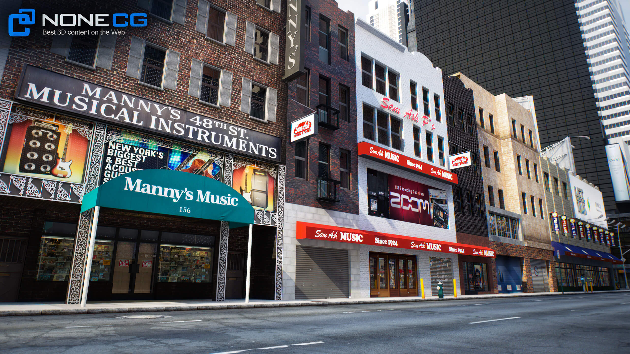 NYC Broadway - 7th Avenue Times Square 3D Model by NoneCG