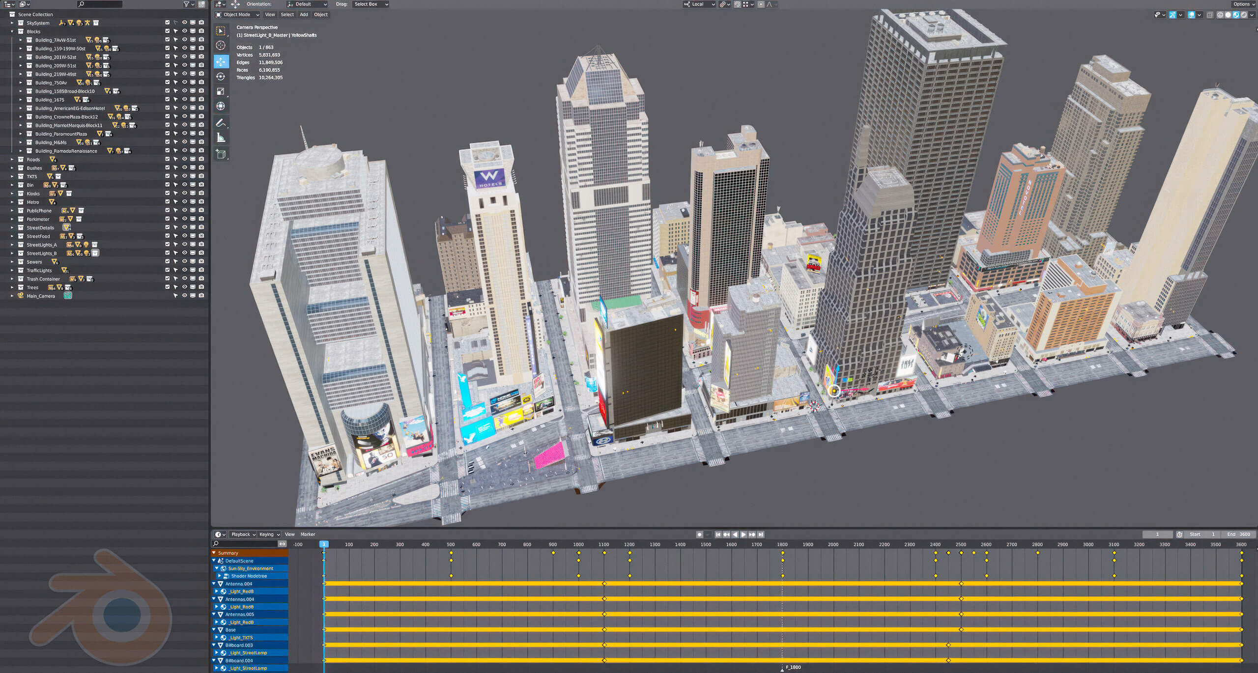 NYC Broadway - 3D Model by NoneCG