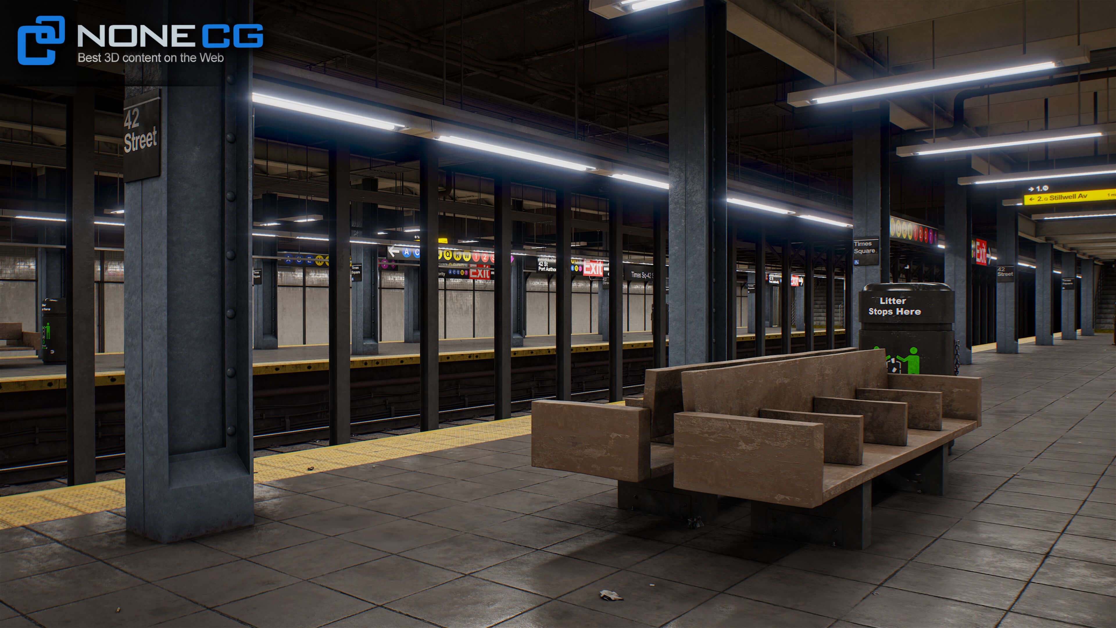 NYC Times Square & 42st Subway Station - 3D Model by NoneCG