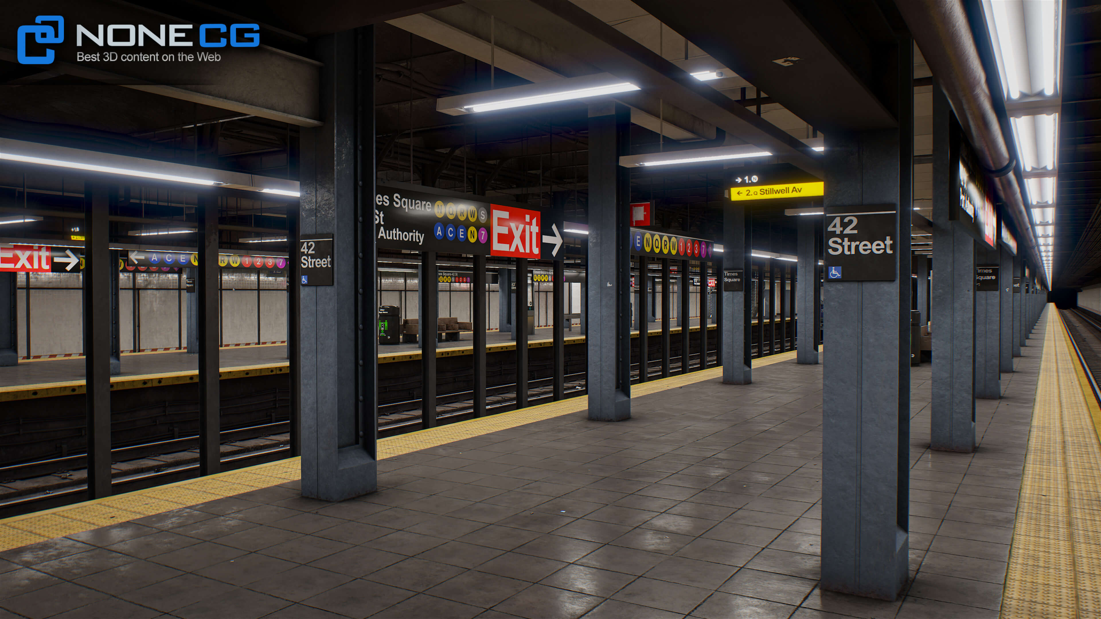 NYC Times Square & 42st Subway Station - 3D Model by NoneCG