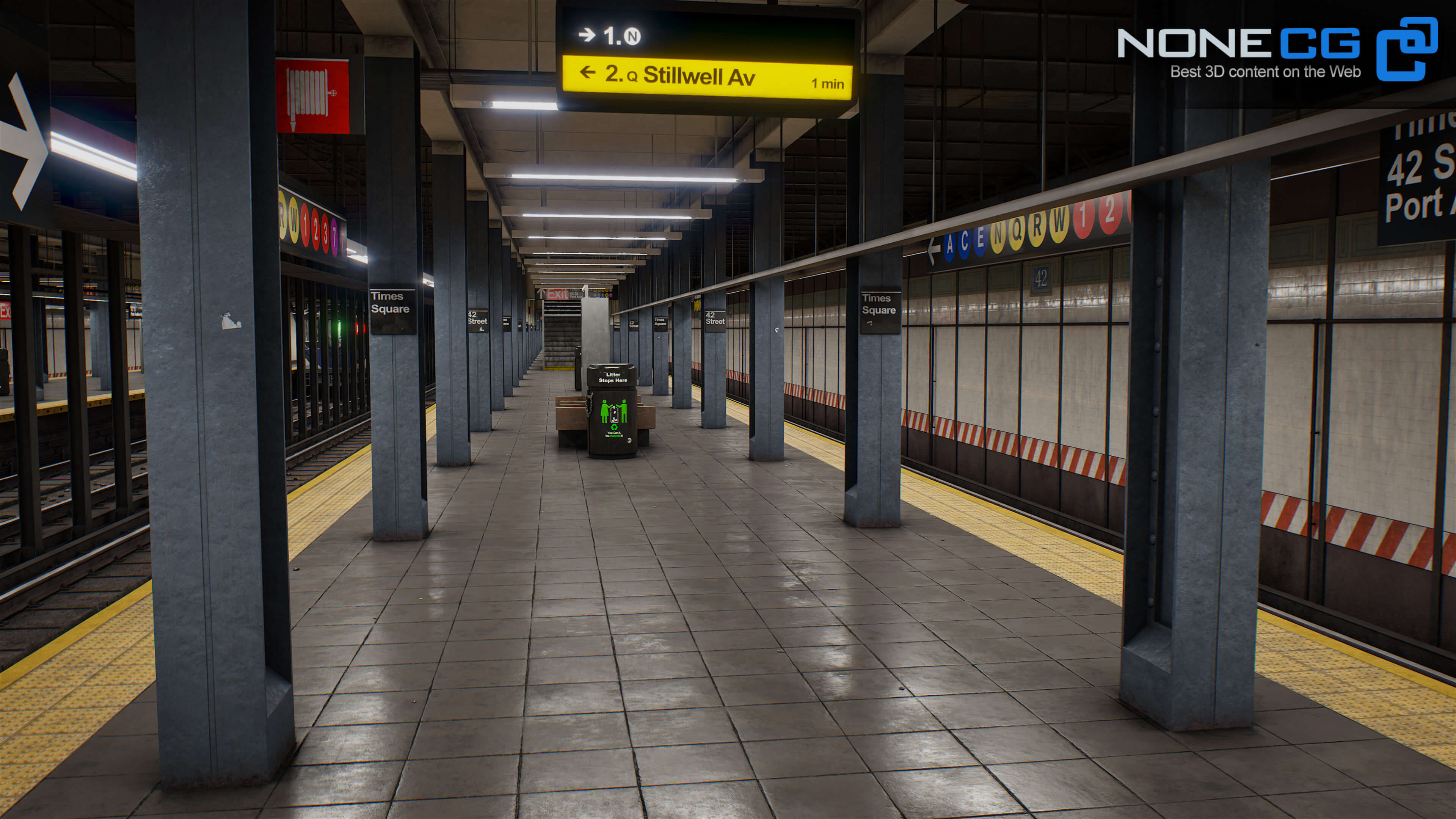 NYC Times Square & 42st Subway Station - 3D Model by NoneCG