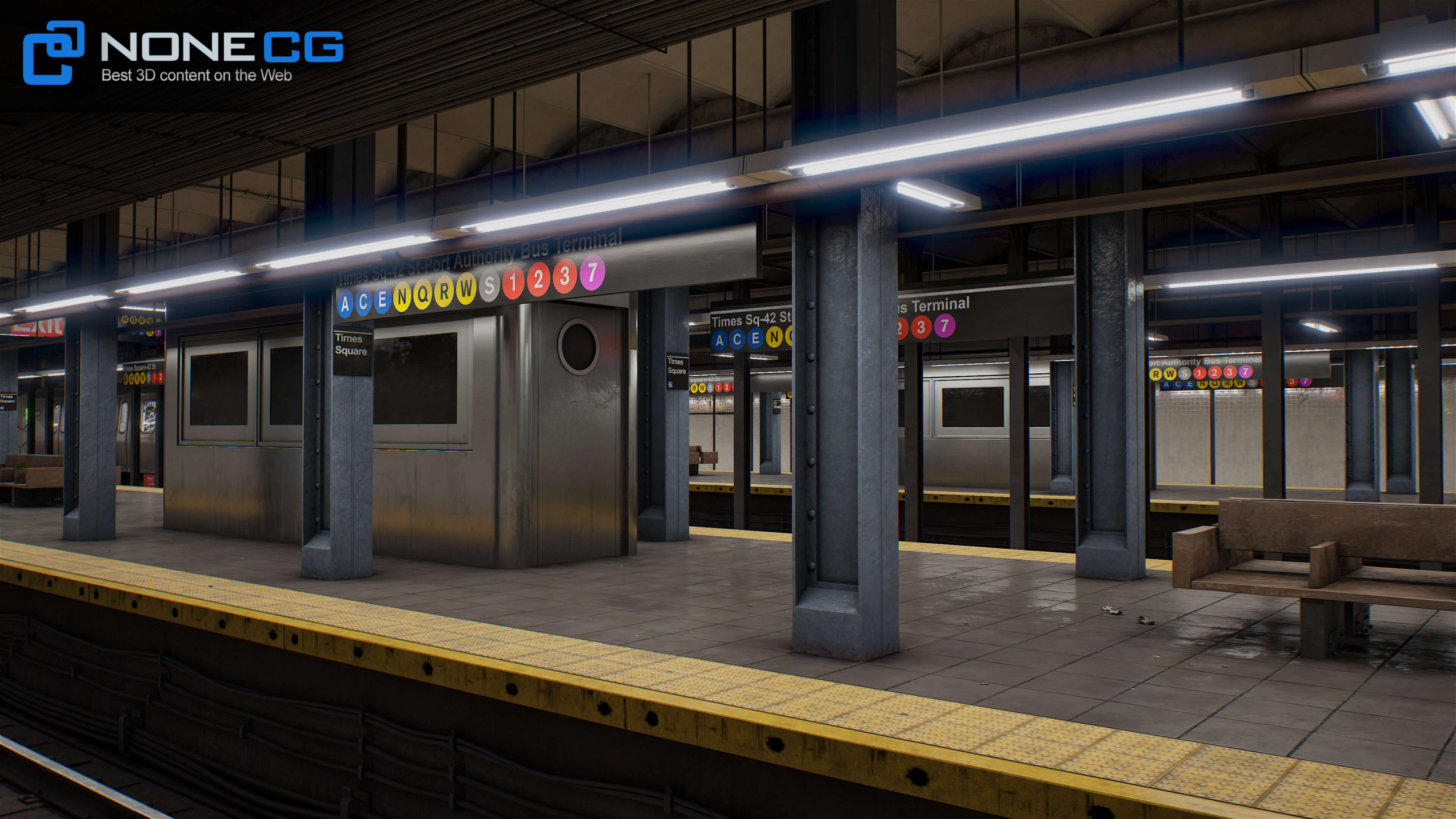 NYC Times Square & 42st Subway Station - 3D Model by NoneCG
