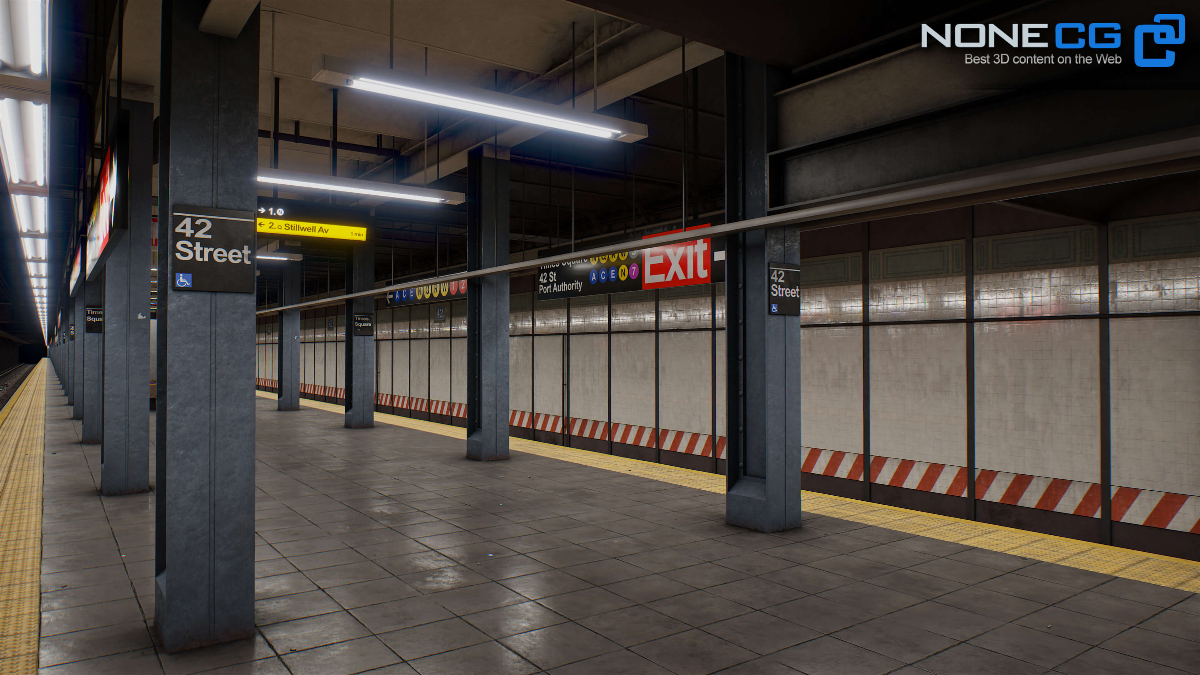 NYC Times Square & 42st Subway Station - 3D Model by NoneCG