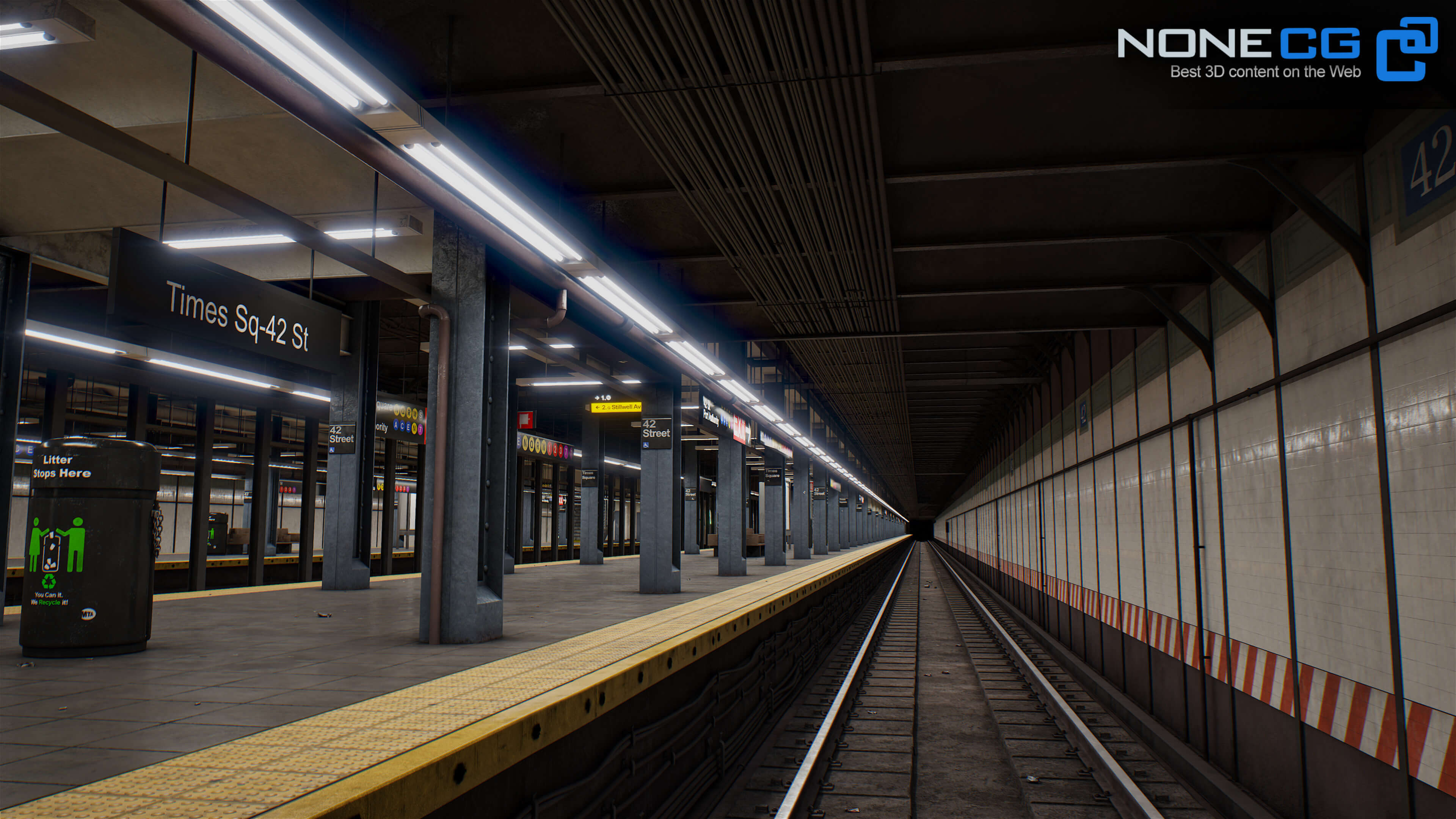 NYC Times Square & 42st Subway Station - 3D Model by NoneCG