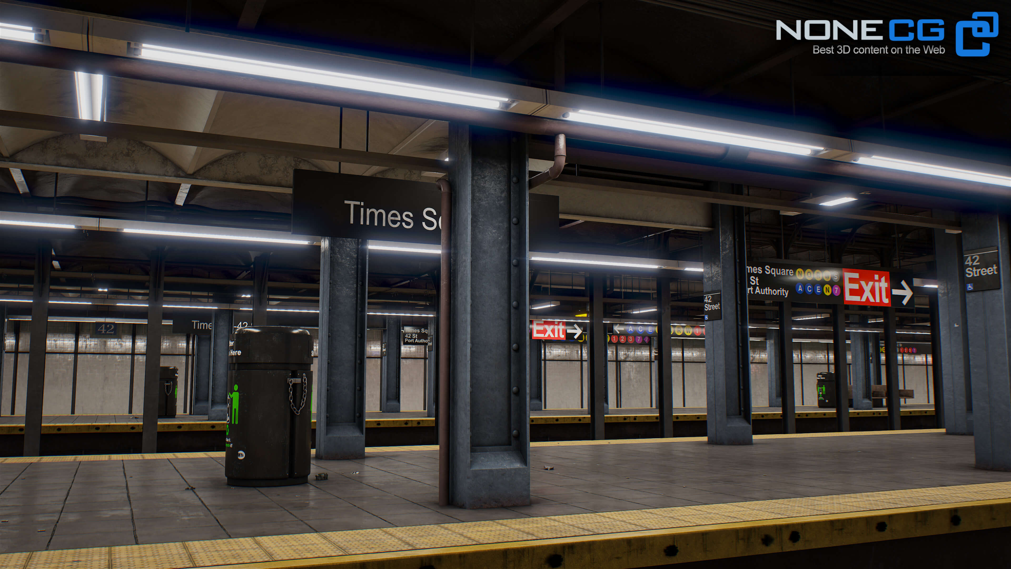 NYC Times Square & 42st Subway Station - 3D Model by NoneCG