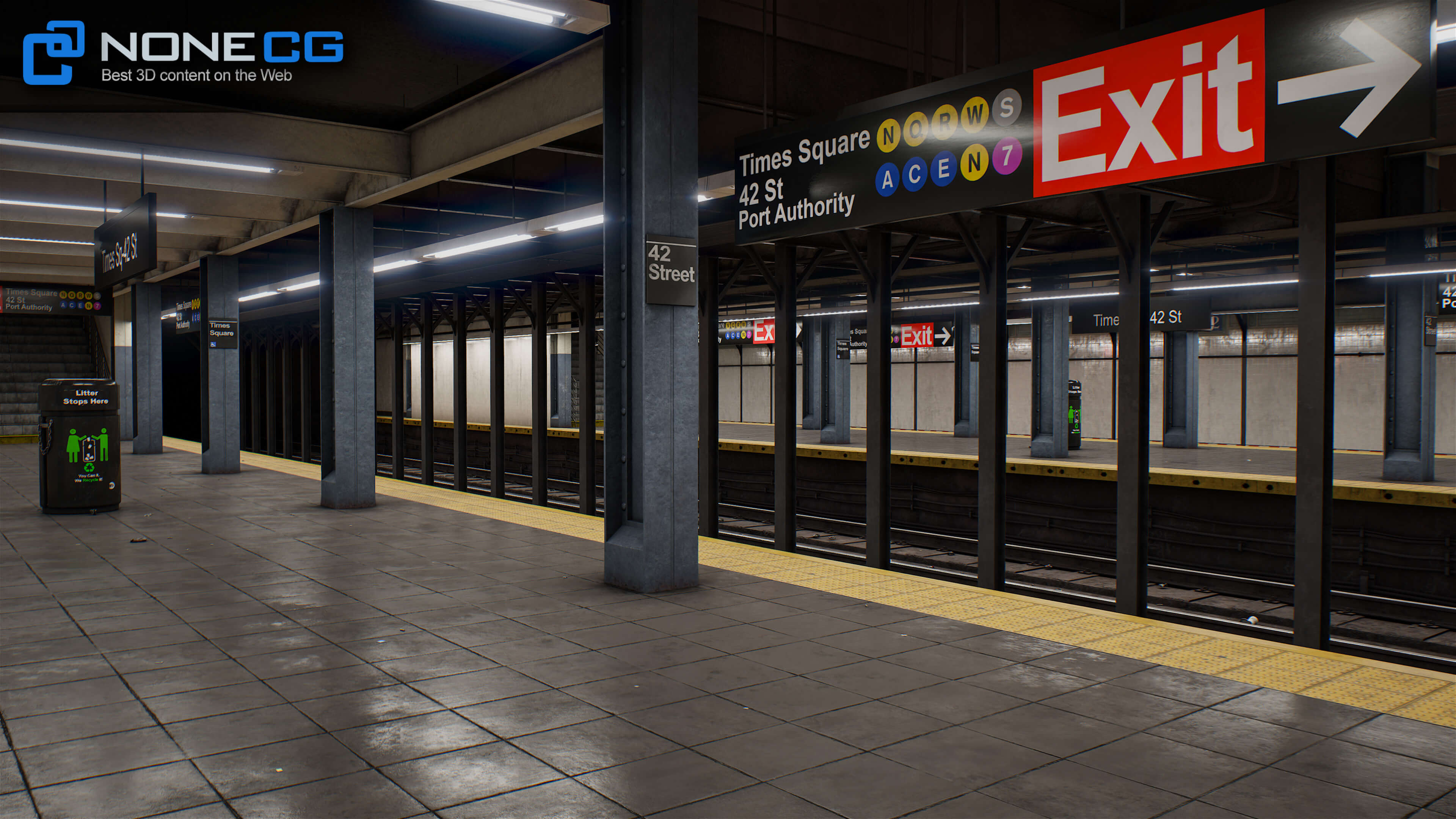 NYC Times Square & 42st Subway Station - 3D Model by NoneCG