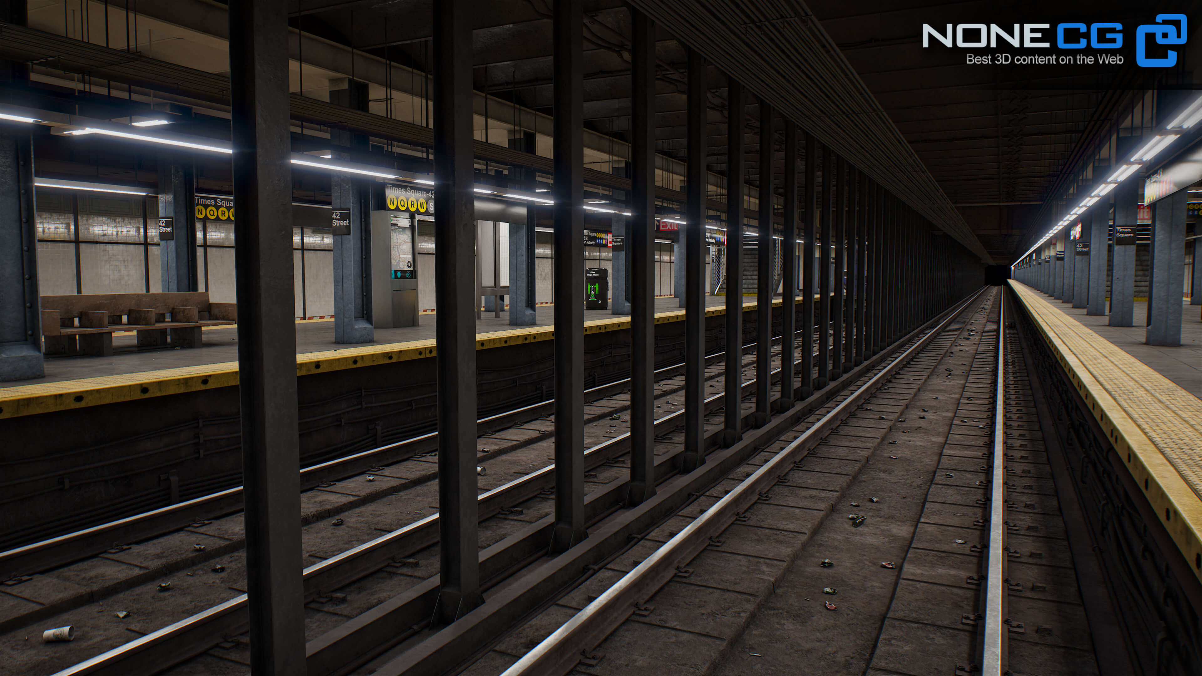 NYC Times Square & 42st Subway Station - 3D Model by NoneCG