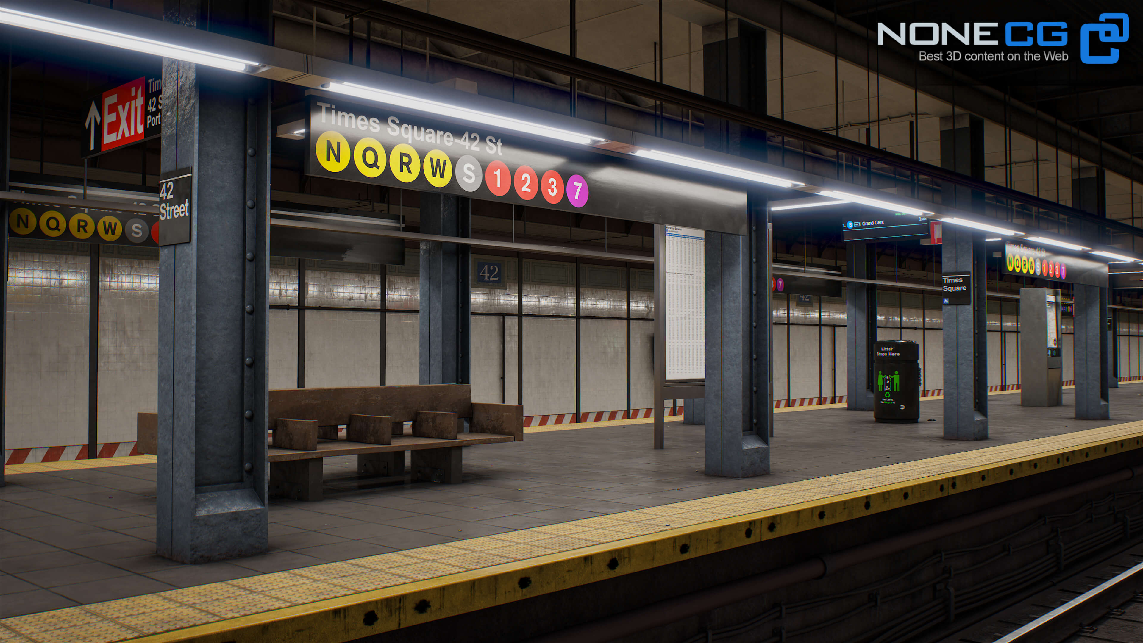 NYC Times Square & 42st Subway Station - 3D Model by NoneCG