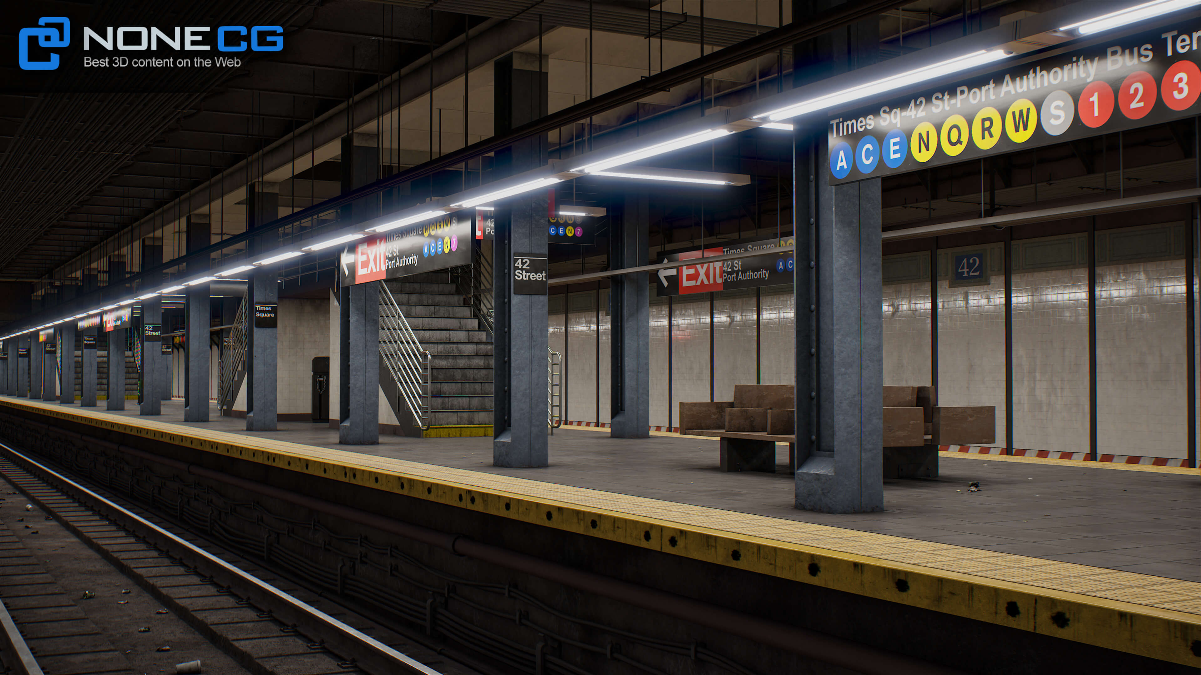 NYC Times Square & 42st Subway Station - 3D Model by NoneCG