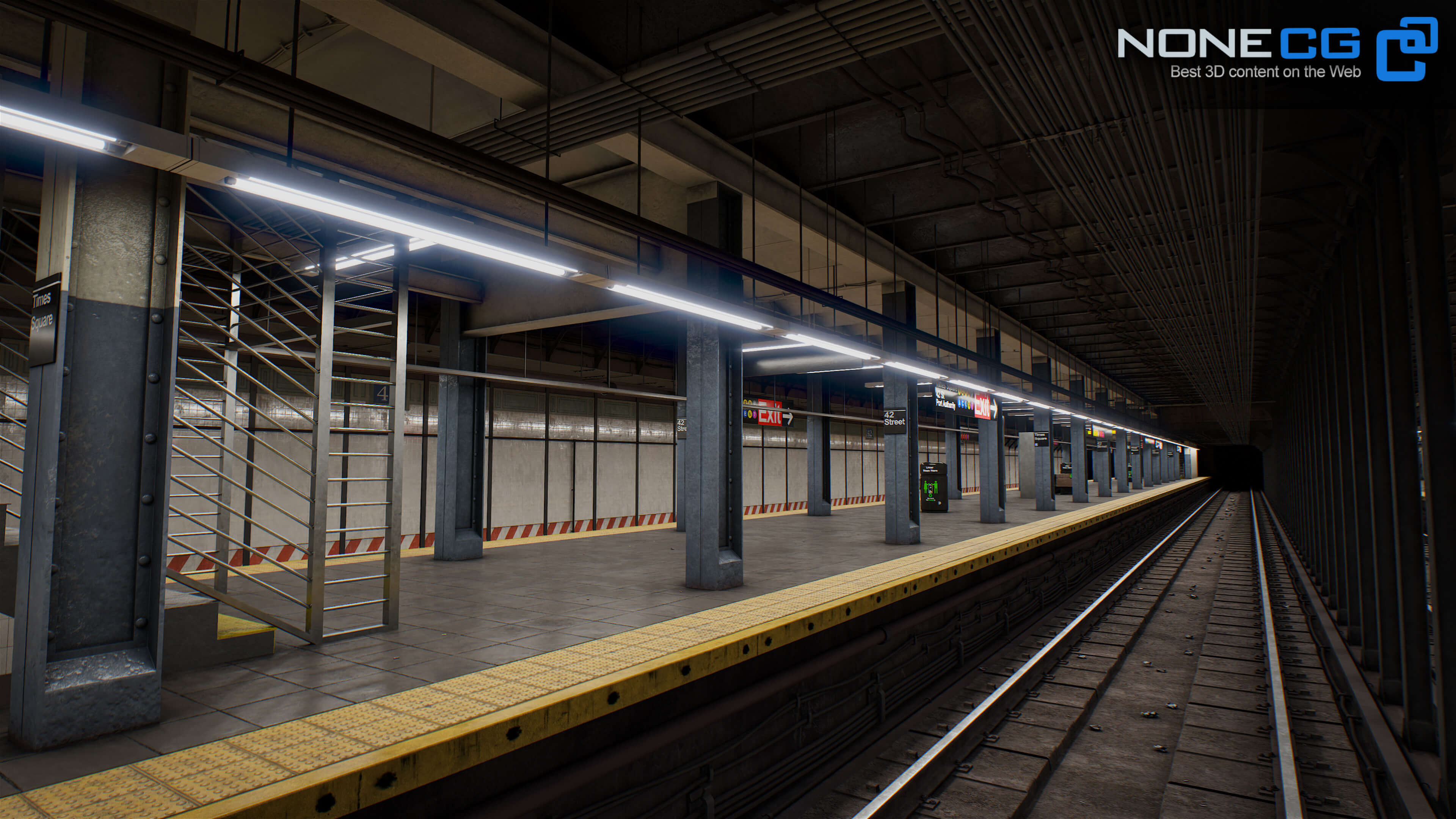 NYC Times Square & 42st Subway Station - 3D Model by NoneCG