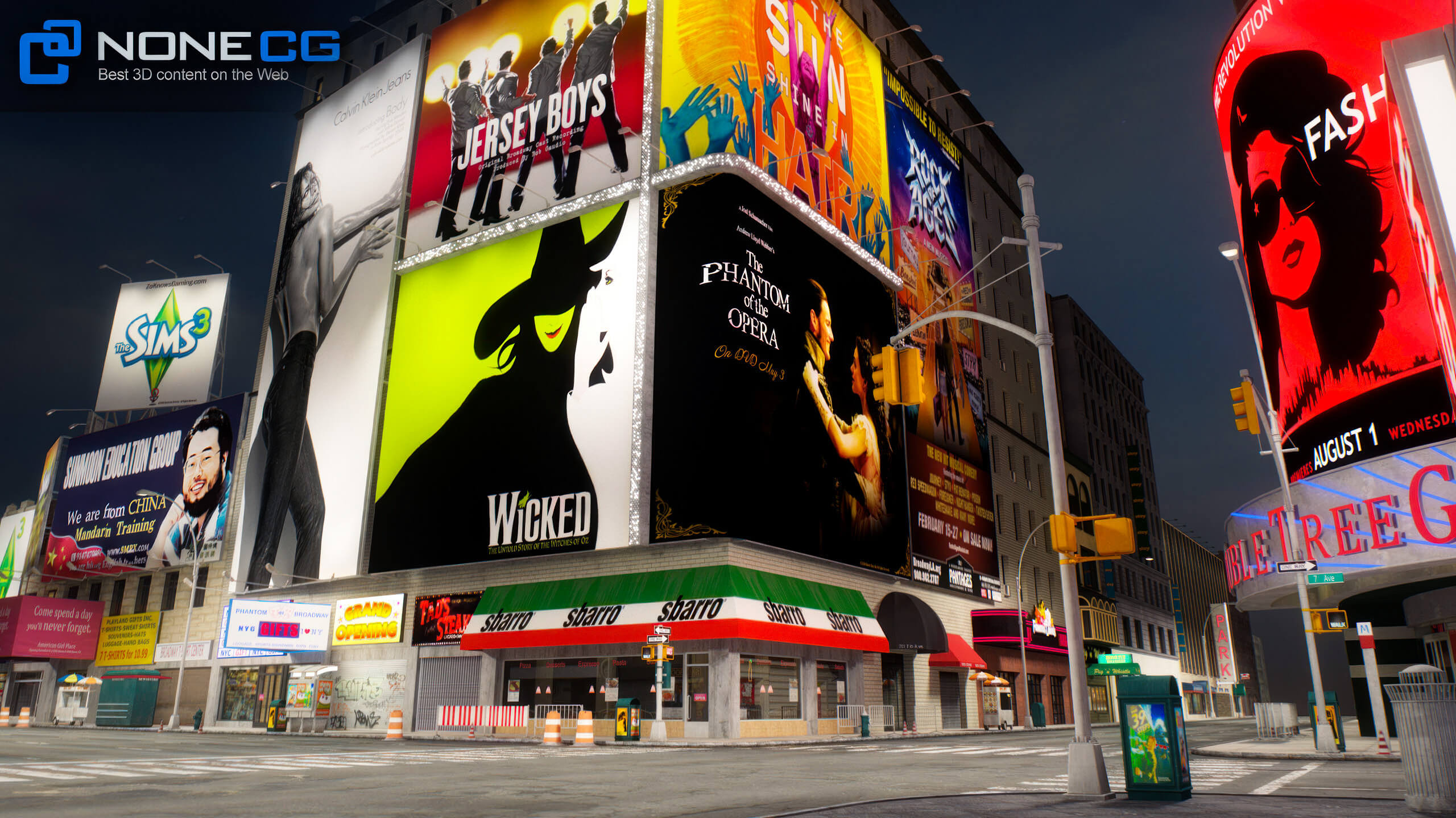 NYC Times Square - 3D Model by NoneCG
