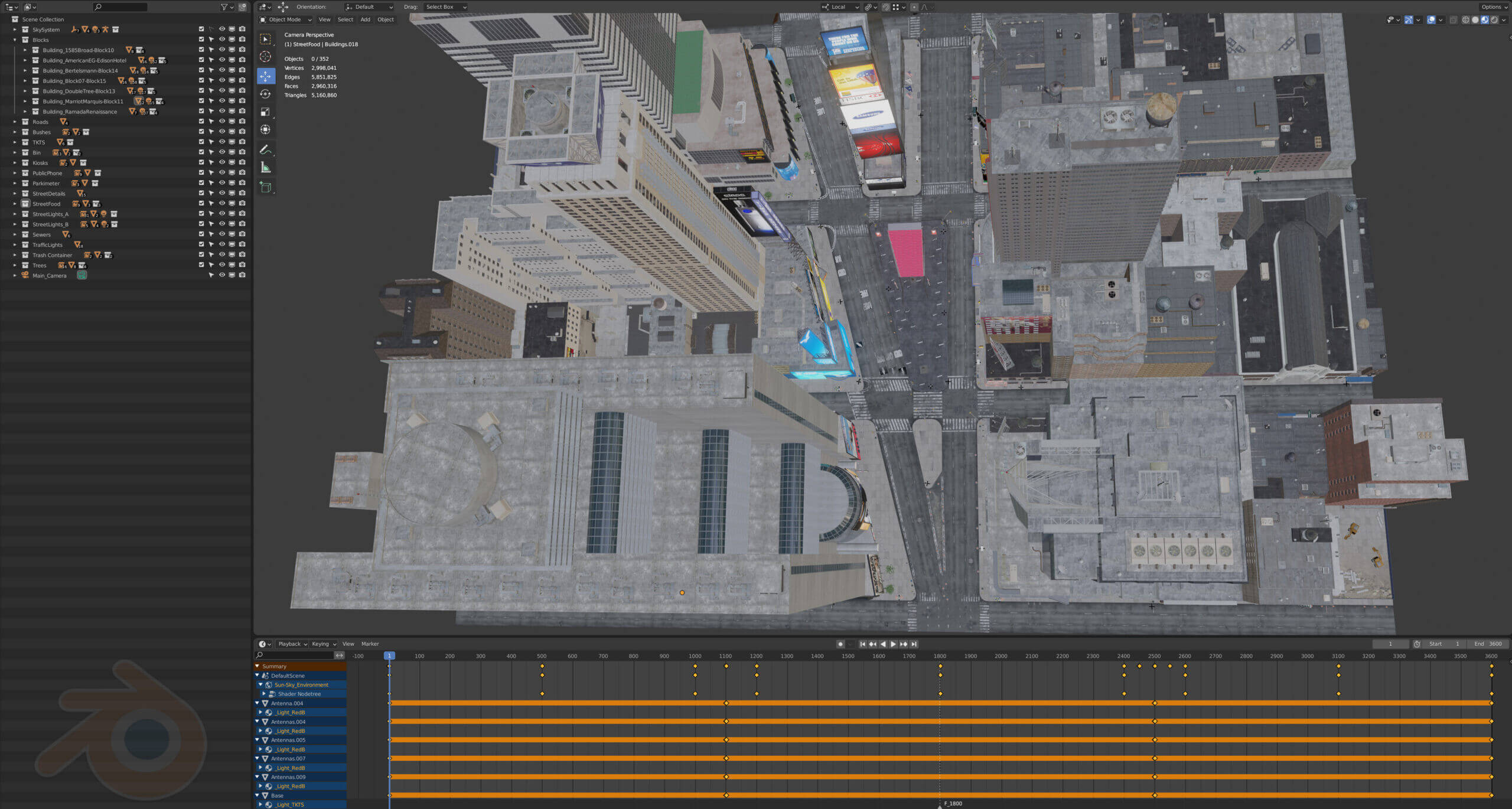 NYC Times Square - 3D Model by NoneCG