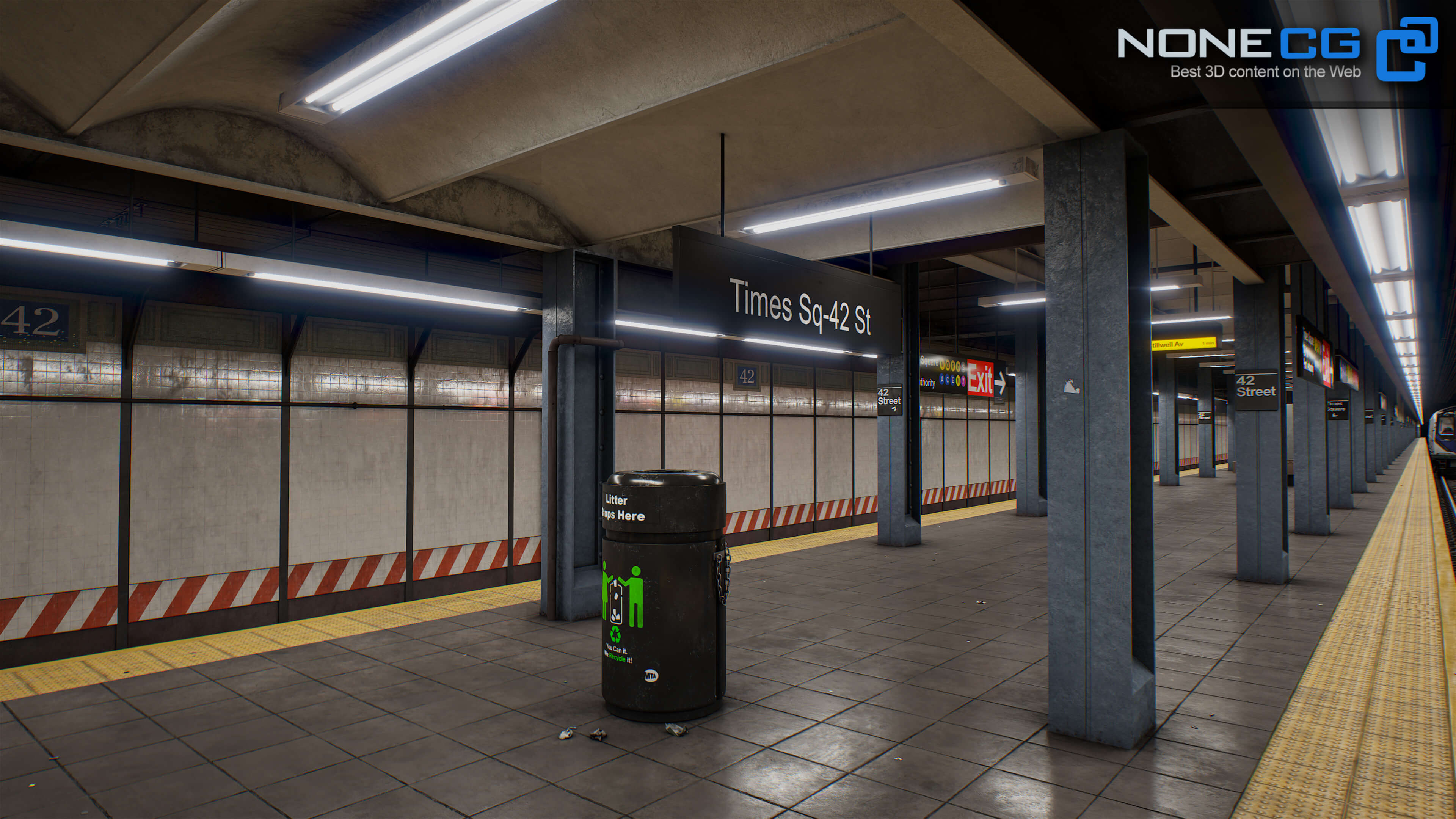 Times Square & 42st Subway Station W/ R211 Trains - 3D Model by NoneCG