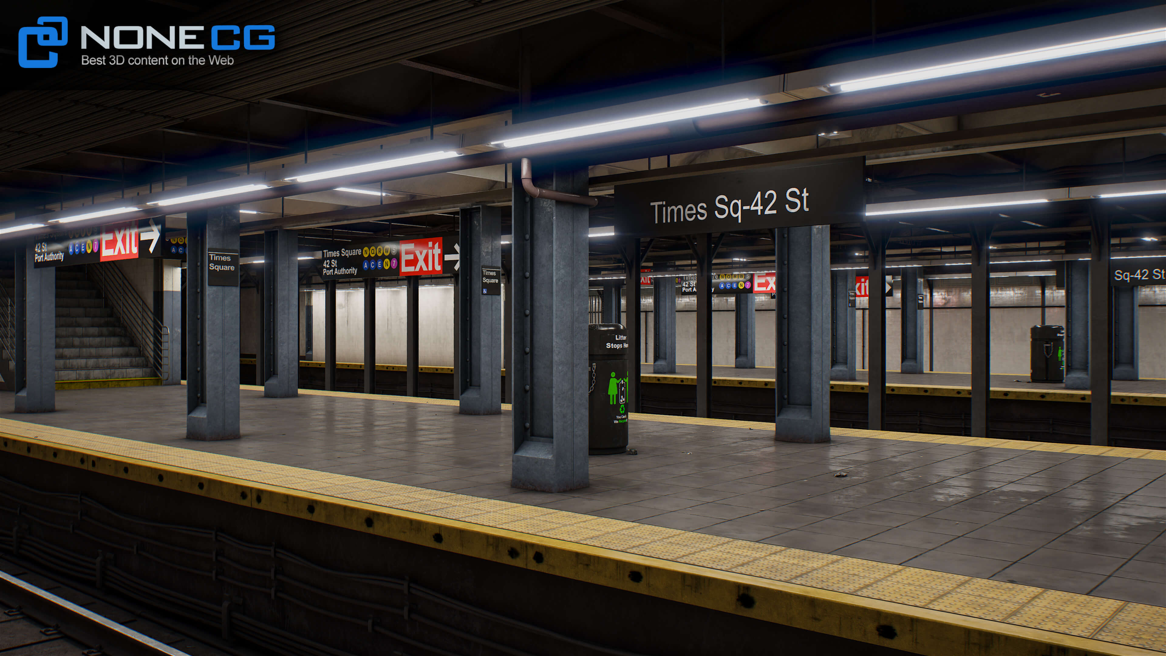 Times Square & 42st Subway Station W/ R211 Trains - 3D Model by NoneCG