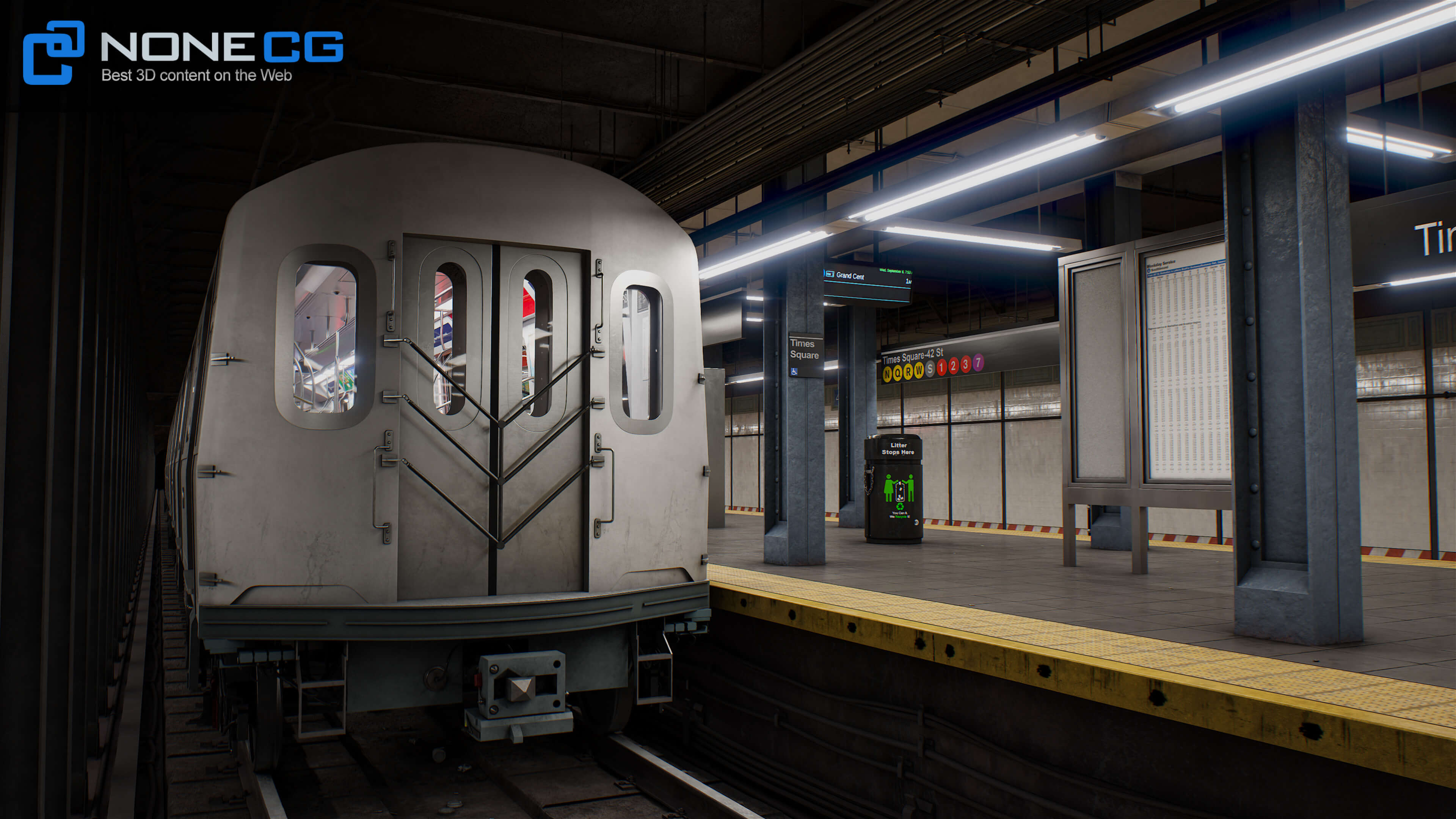 Times Square & 42st Subway Station W/ R211 Trains - 3D Model by NoneCG