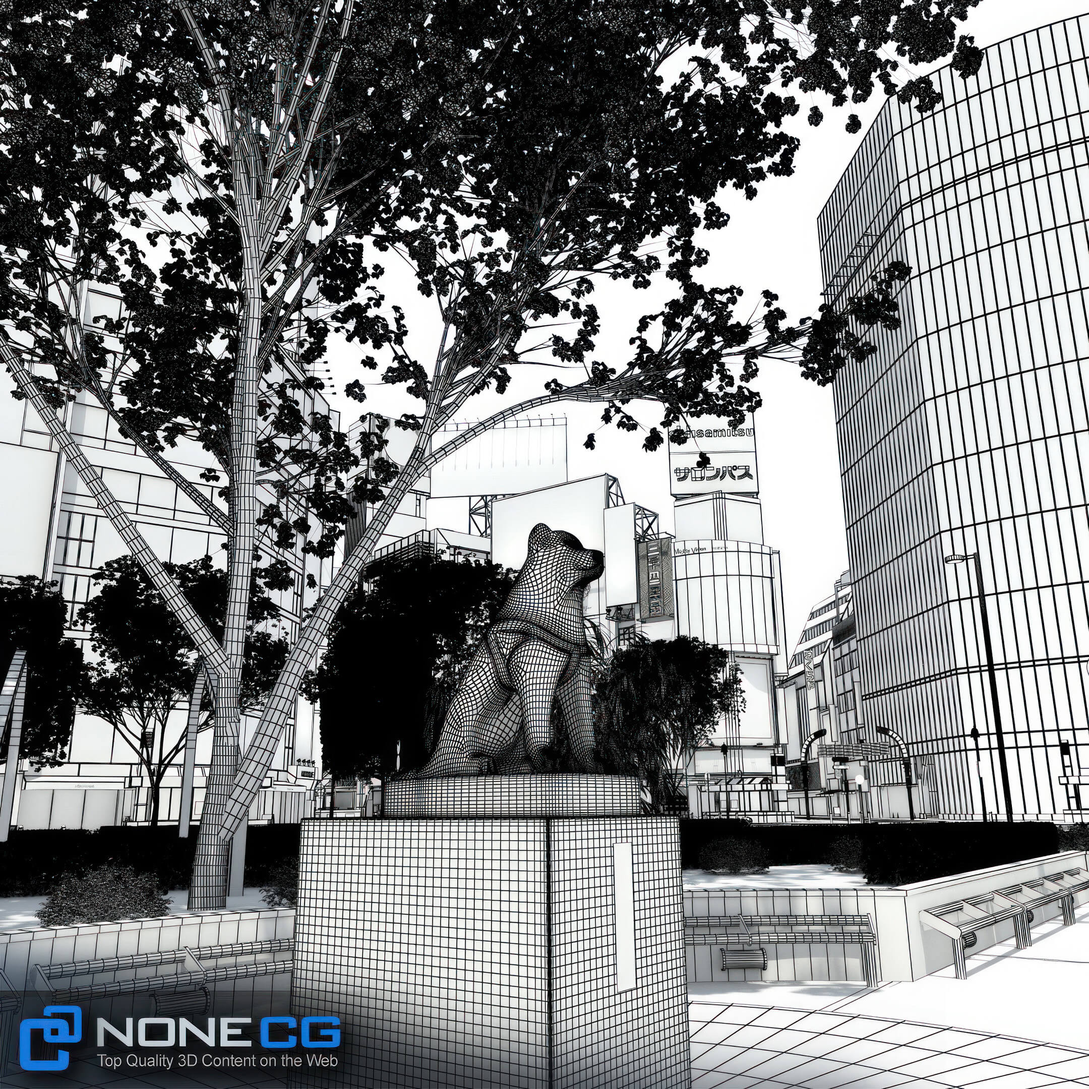 Tokyo Shibuya - 3D Model by NoneCG