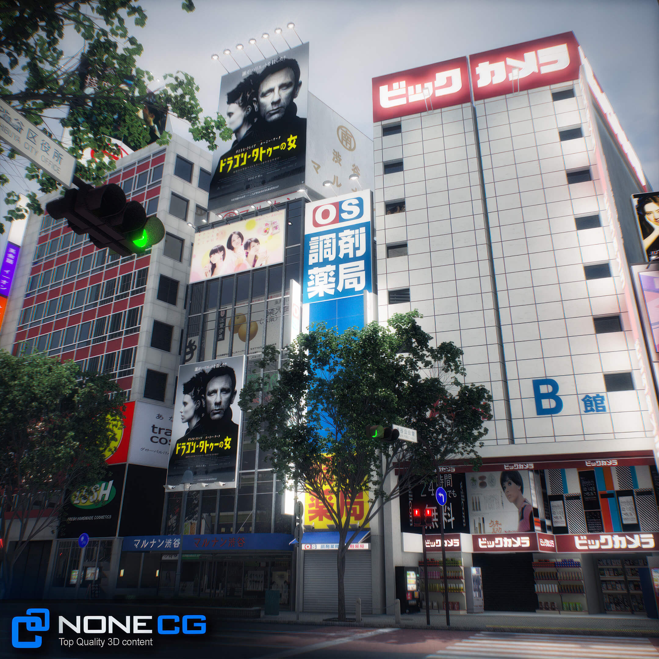 Tokyo Shibuya - 3D Model by NoneCG
