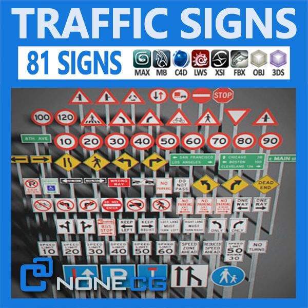 Traffic Signs - 3D Model by NoneCG
