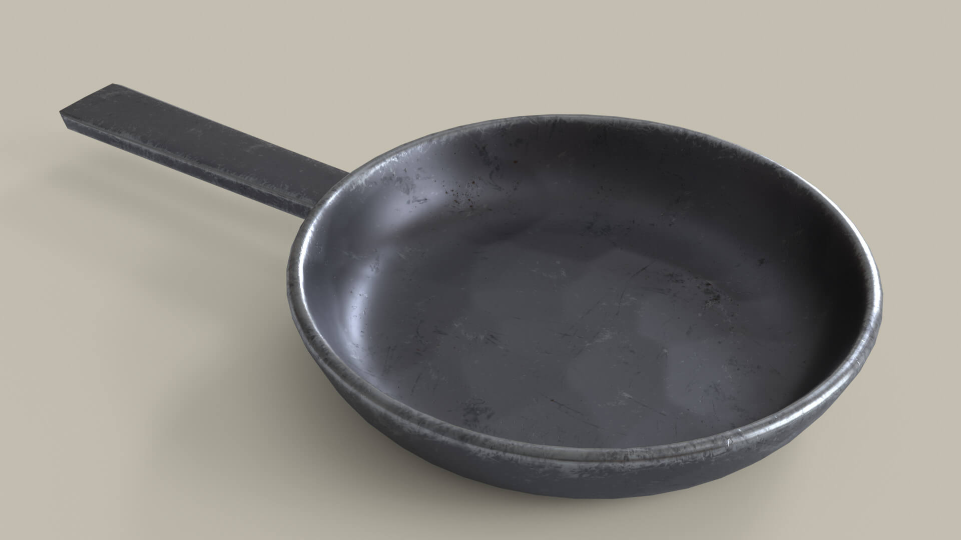 3D Model Frying Pan Old Iron Game Ready by nonezonyx