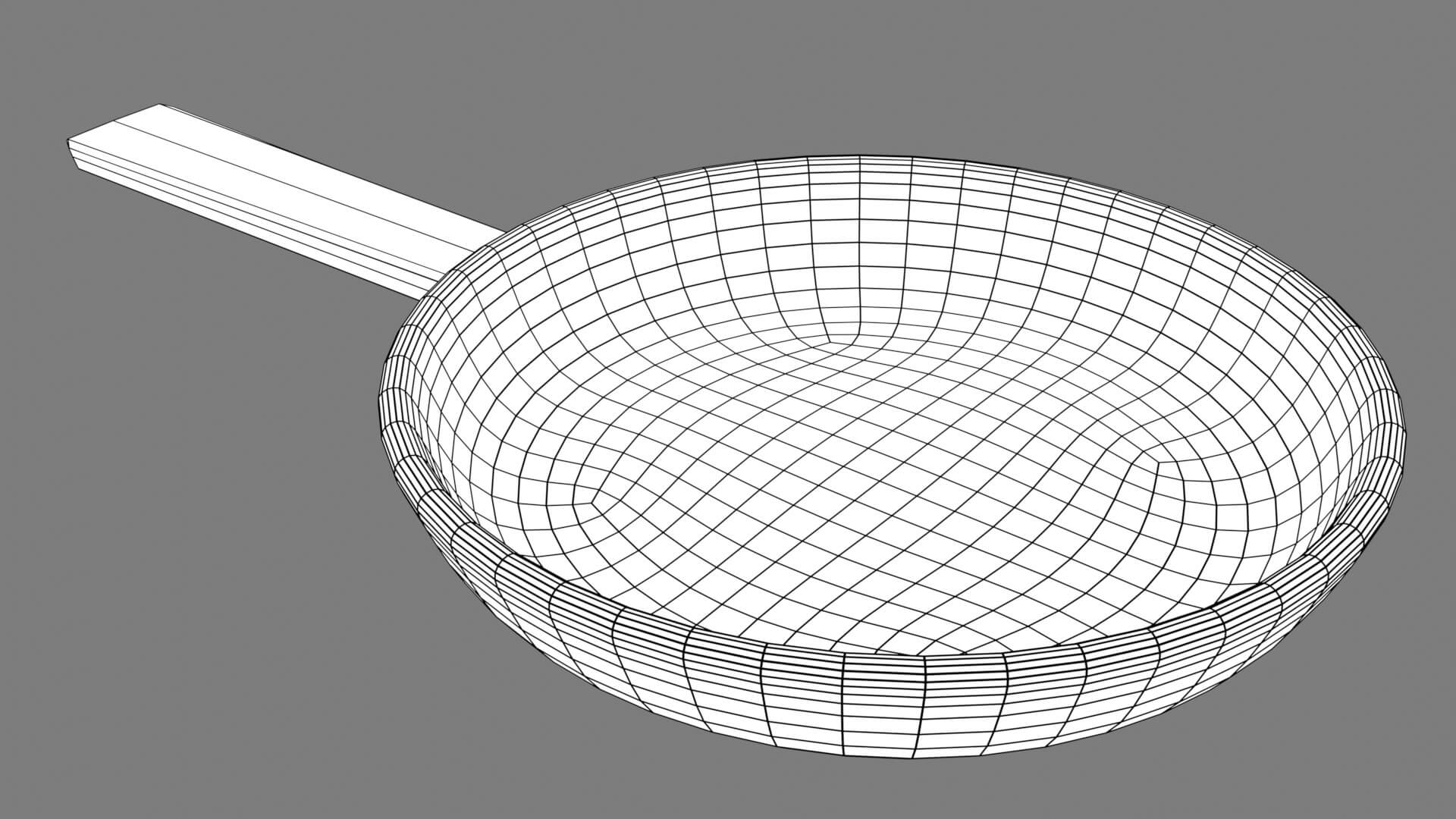 3D Model Frying Pan Old Iron Game Ready by nonezonyx