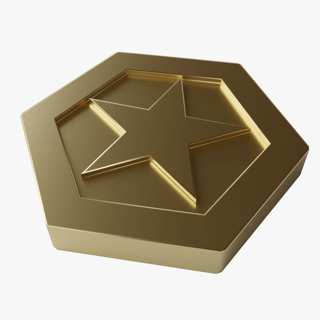 Golden Star Coin - 3D Model by nonezonyx