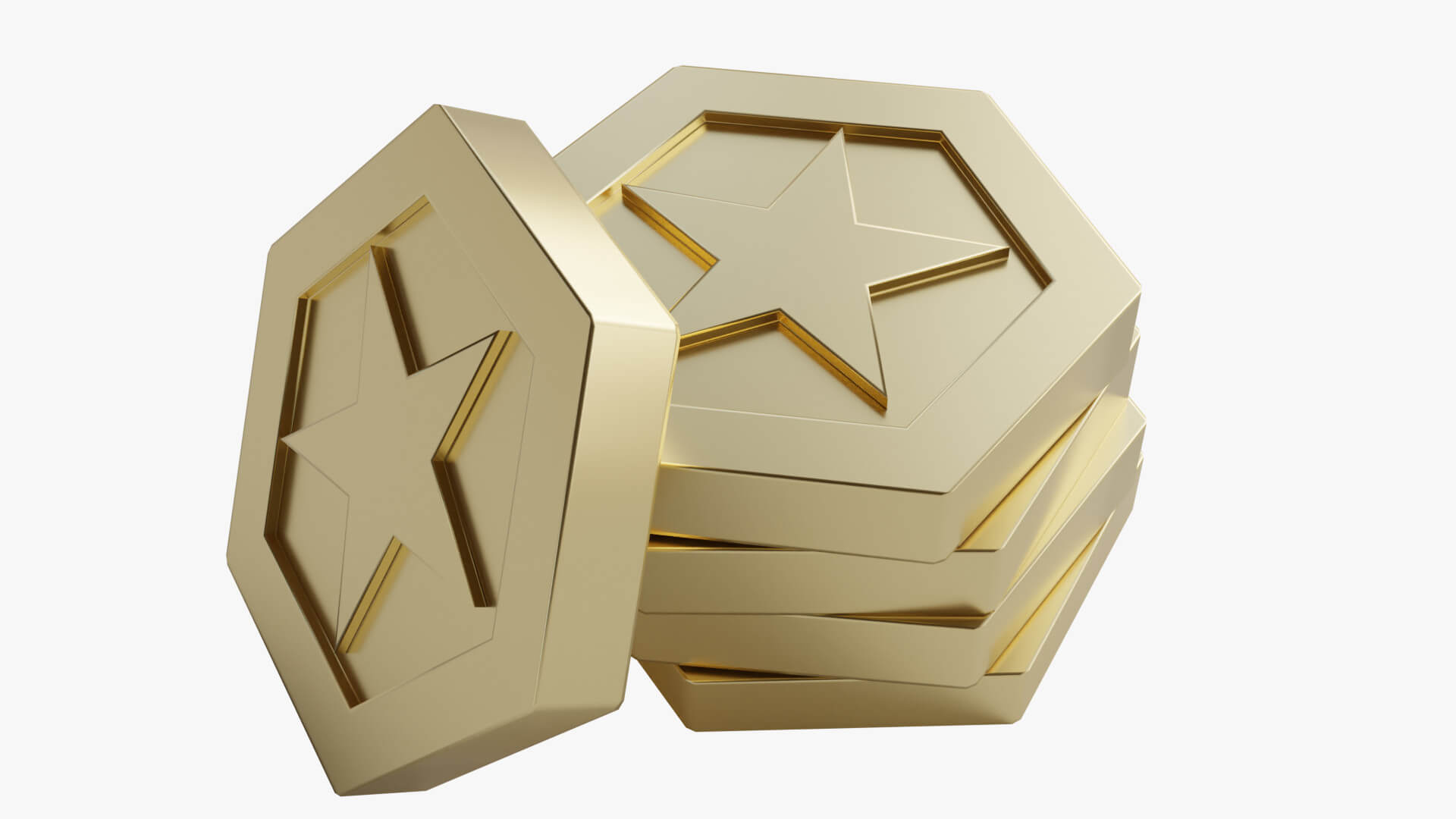 Golden Star Coin - 3D Model by nonezonyx