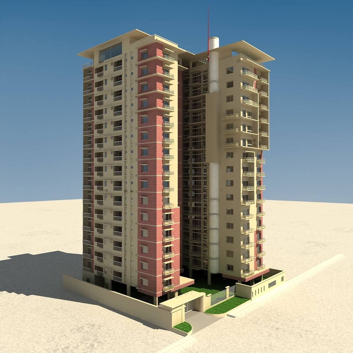 High Definition Building 02 - 3D Model by NoNgon