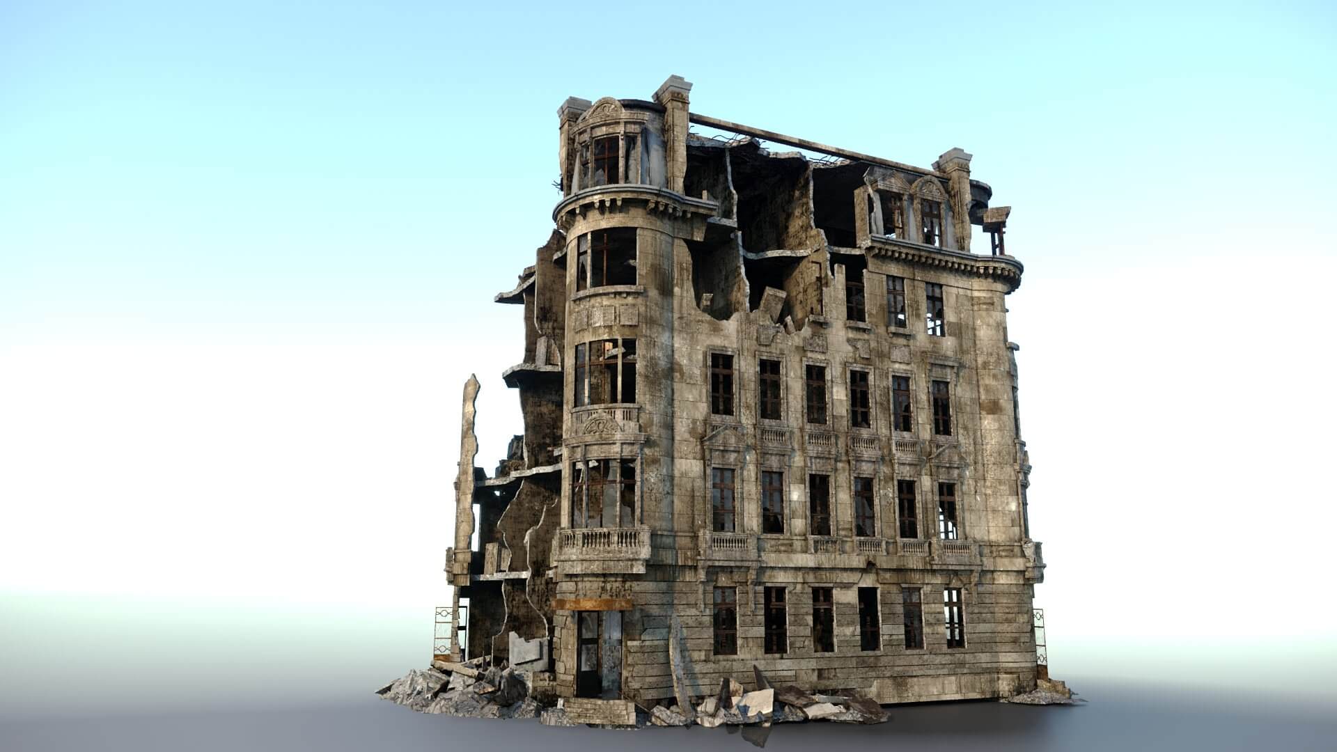 Post Apocaliptic Building - 3D Model by norbert26