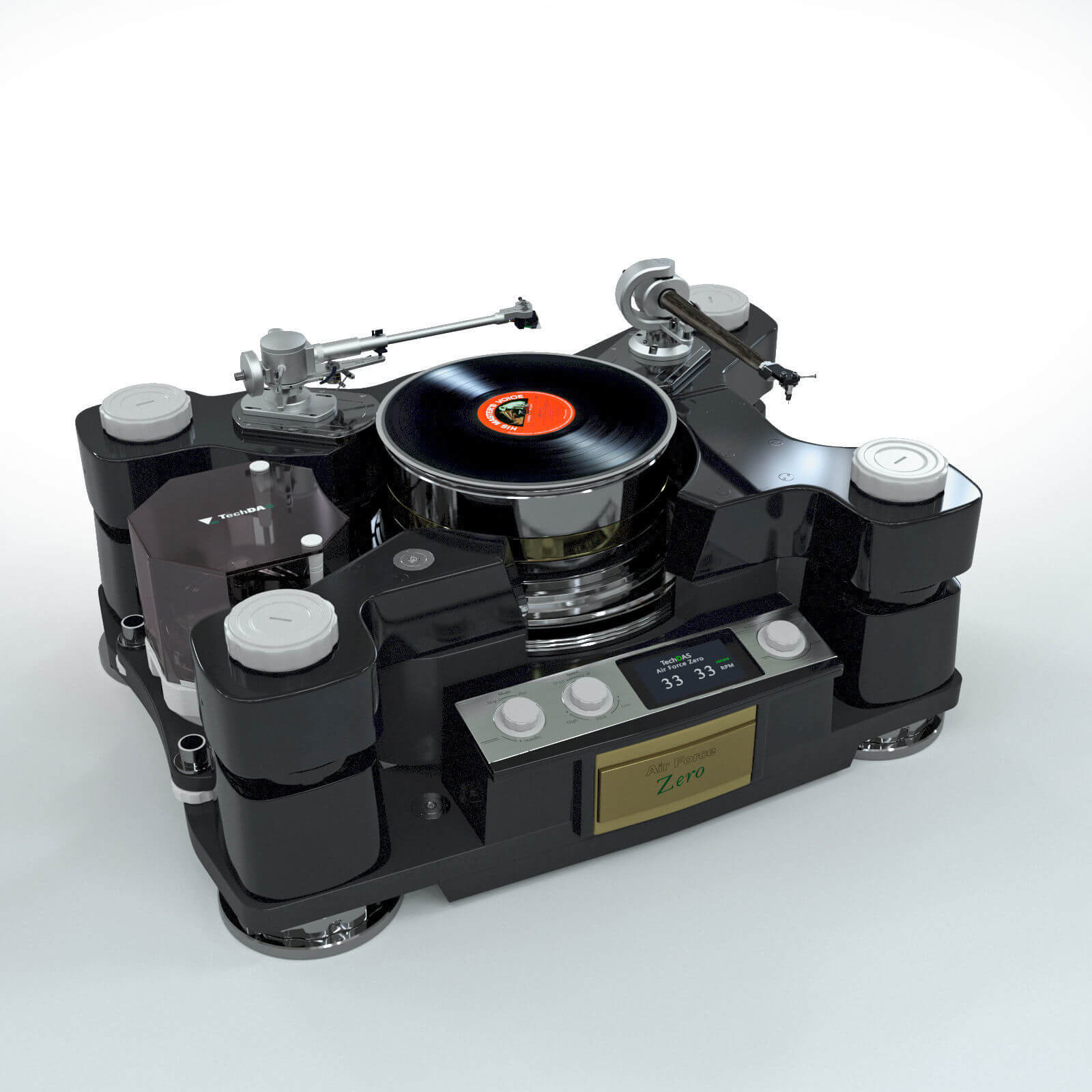 The Techdas Air Force Zero Vinyl Player 3D Model 3D Render