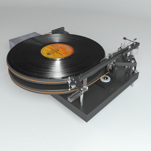 The Techdas Air Force Zero Vinyl Player 3D Model 3D Render | RenderHub Gallery