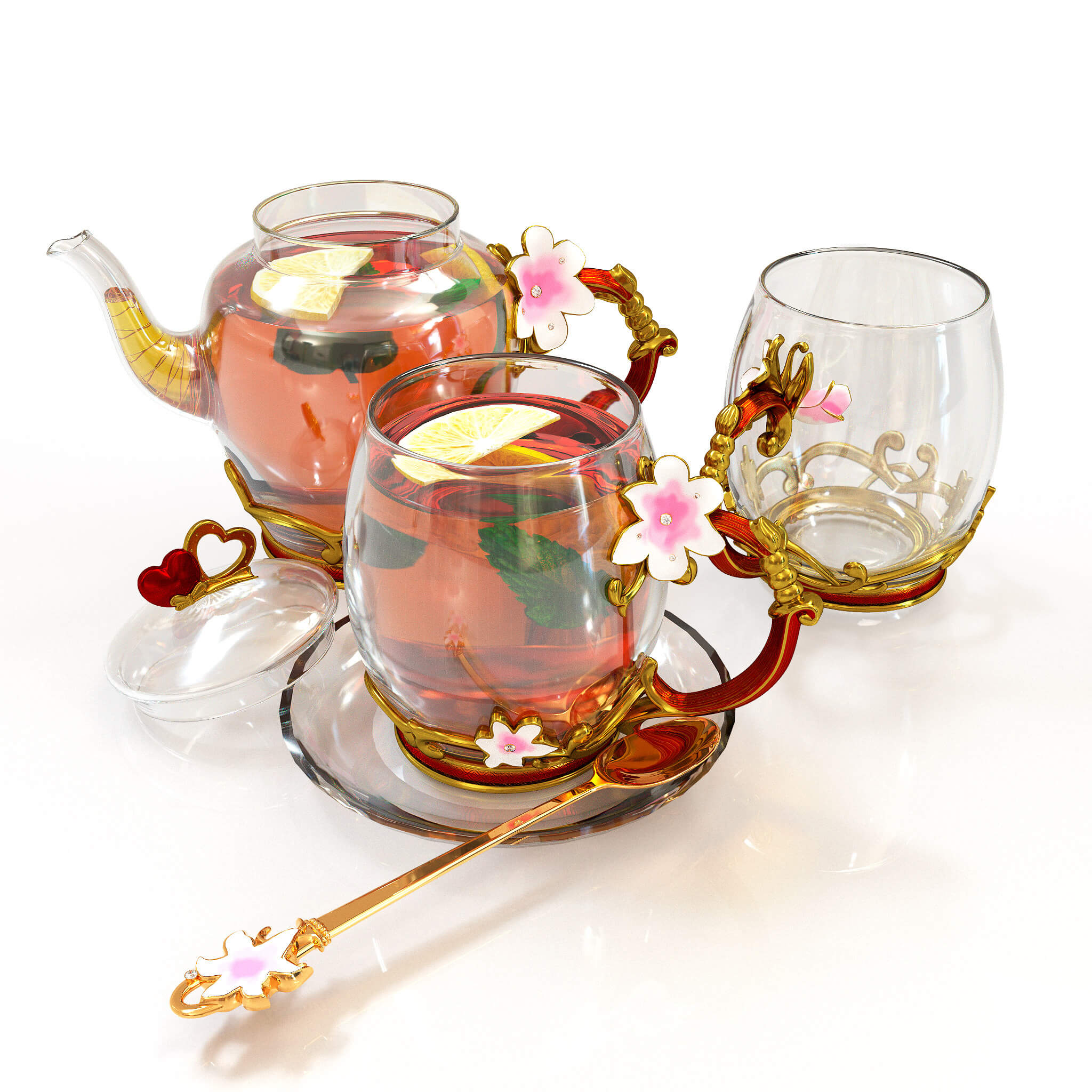 Handmade Tea Set 3D Model 3D Model by North2023