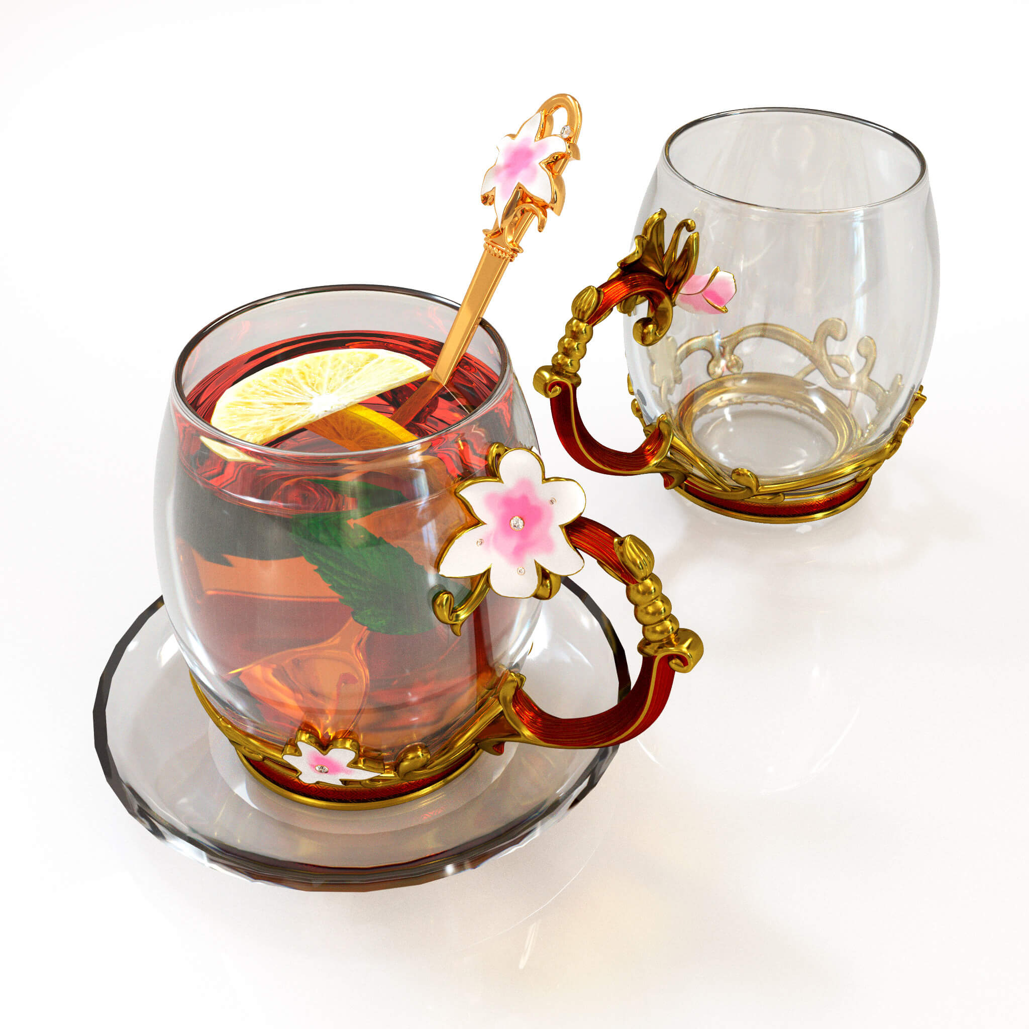 Handmade Tea Set 3D Model 3D Model by North2023