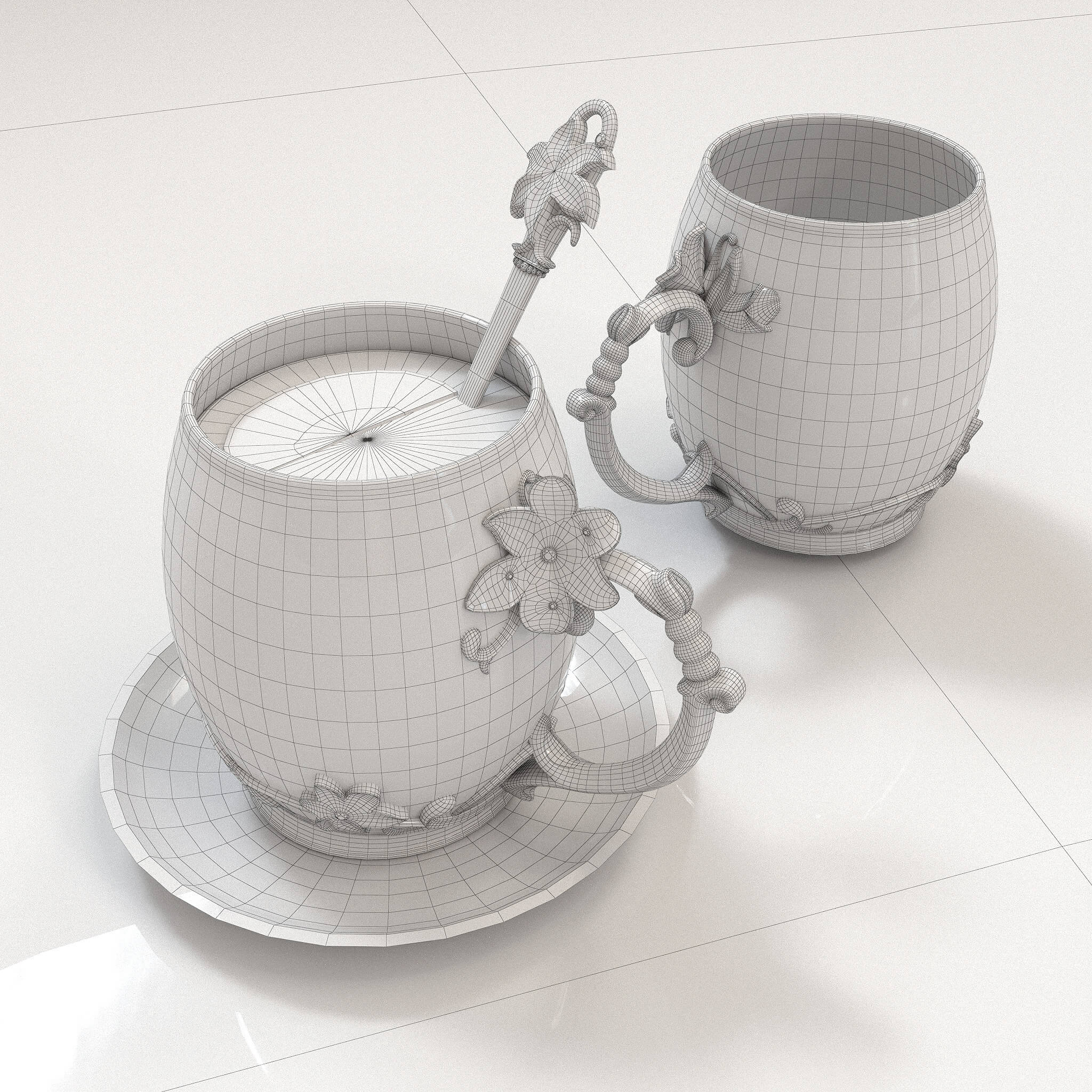 Handmade Tea Set 3D Model 3D Model by North2023