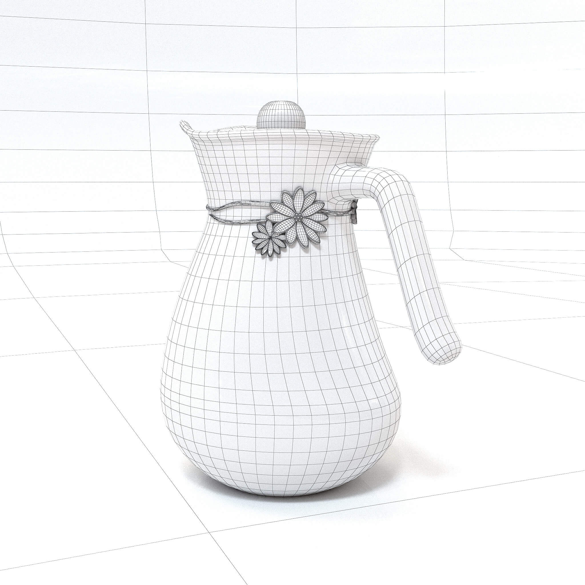 Handmade Tea Set With Carafe 3D Model by North2023