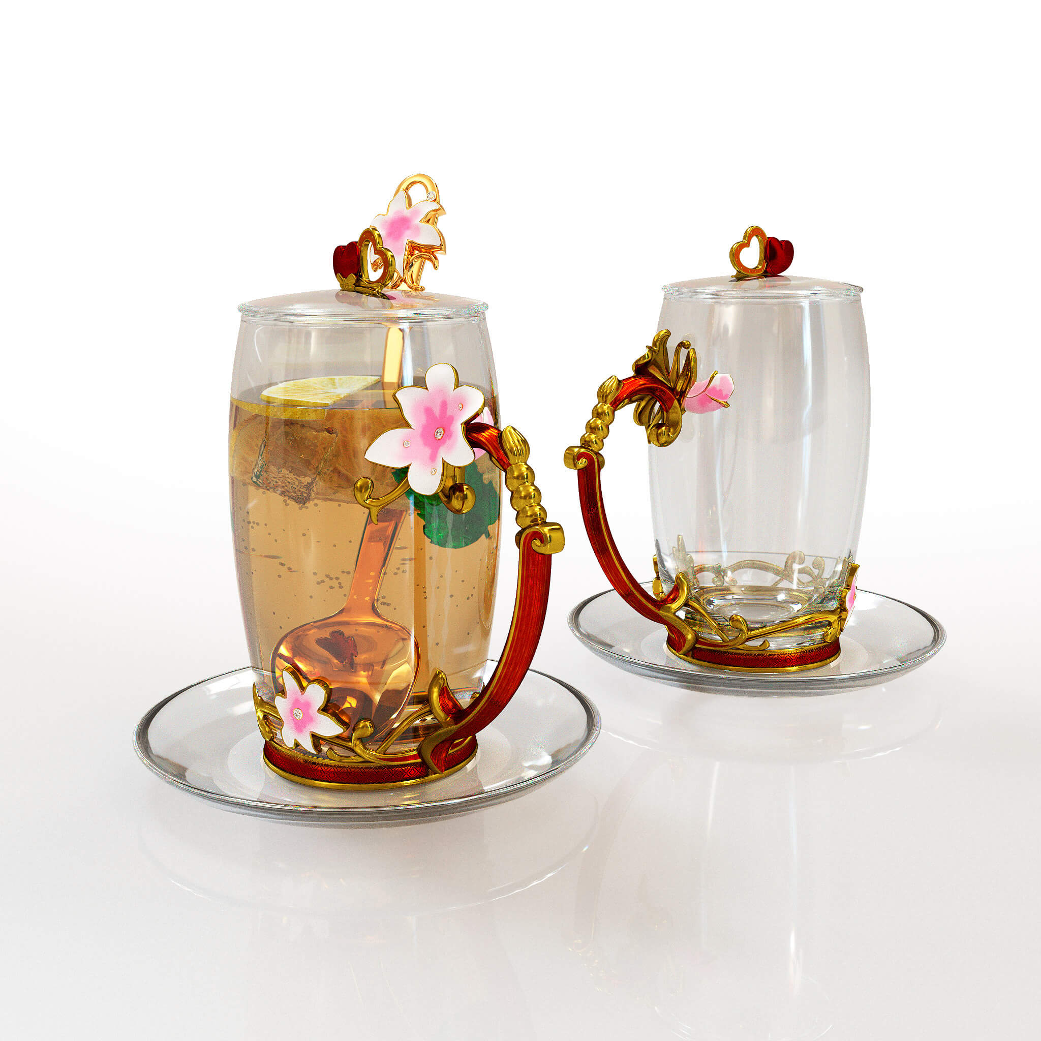 Handmade Tea Set With Carafe 3D Model by North2023